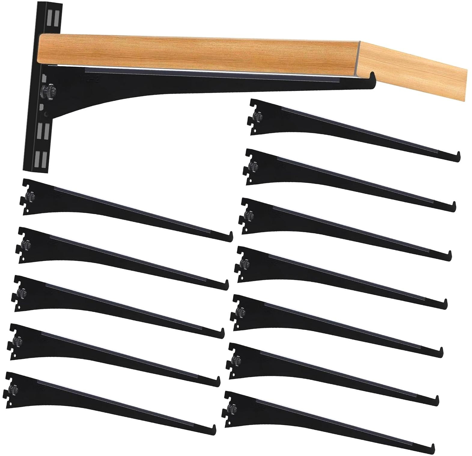 SKYSONIC 12 Pack Adjustable Wire Shelf End Brackets for Single Dual Track System Closet ...