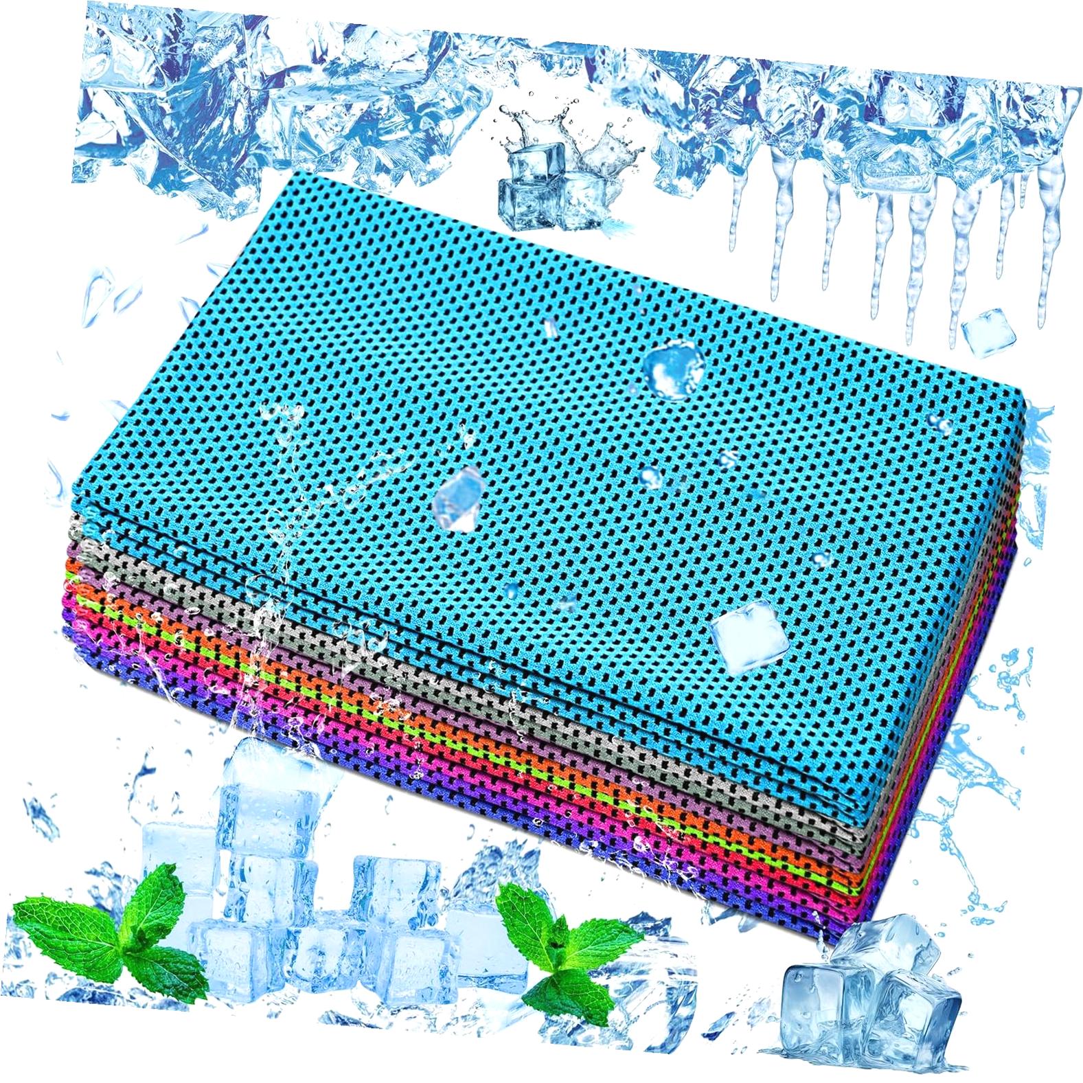 SKYSONIC 12 Pack Cooling Towels, 32 x 12 Inch Microfiber Ice Towels ...