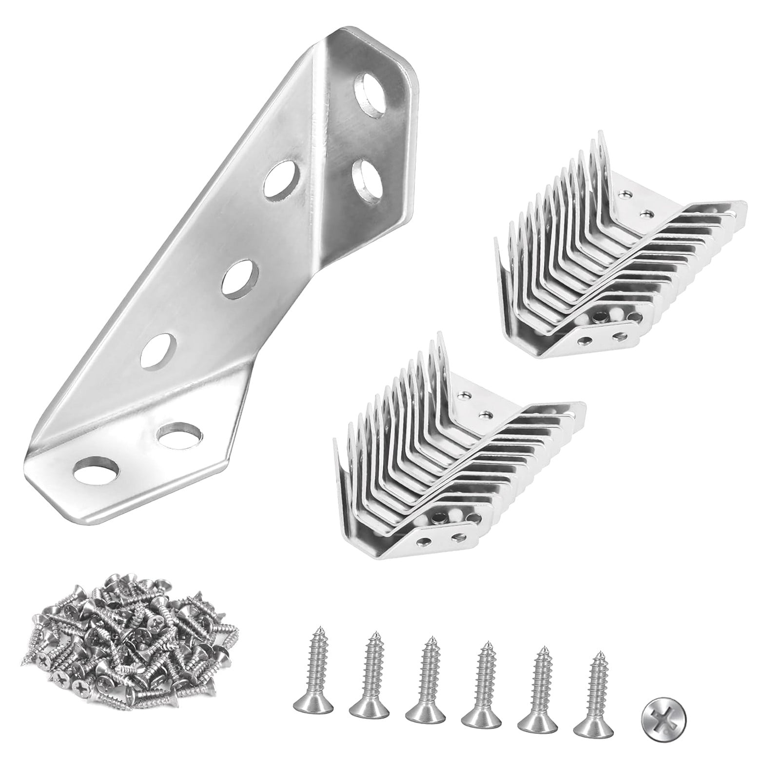SKYSONIC 12-Pack Steel Furniture Corner Connectors with Screws ...