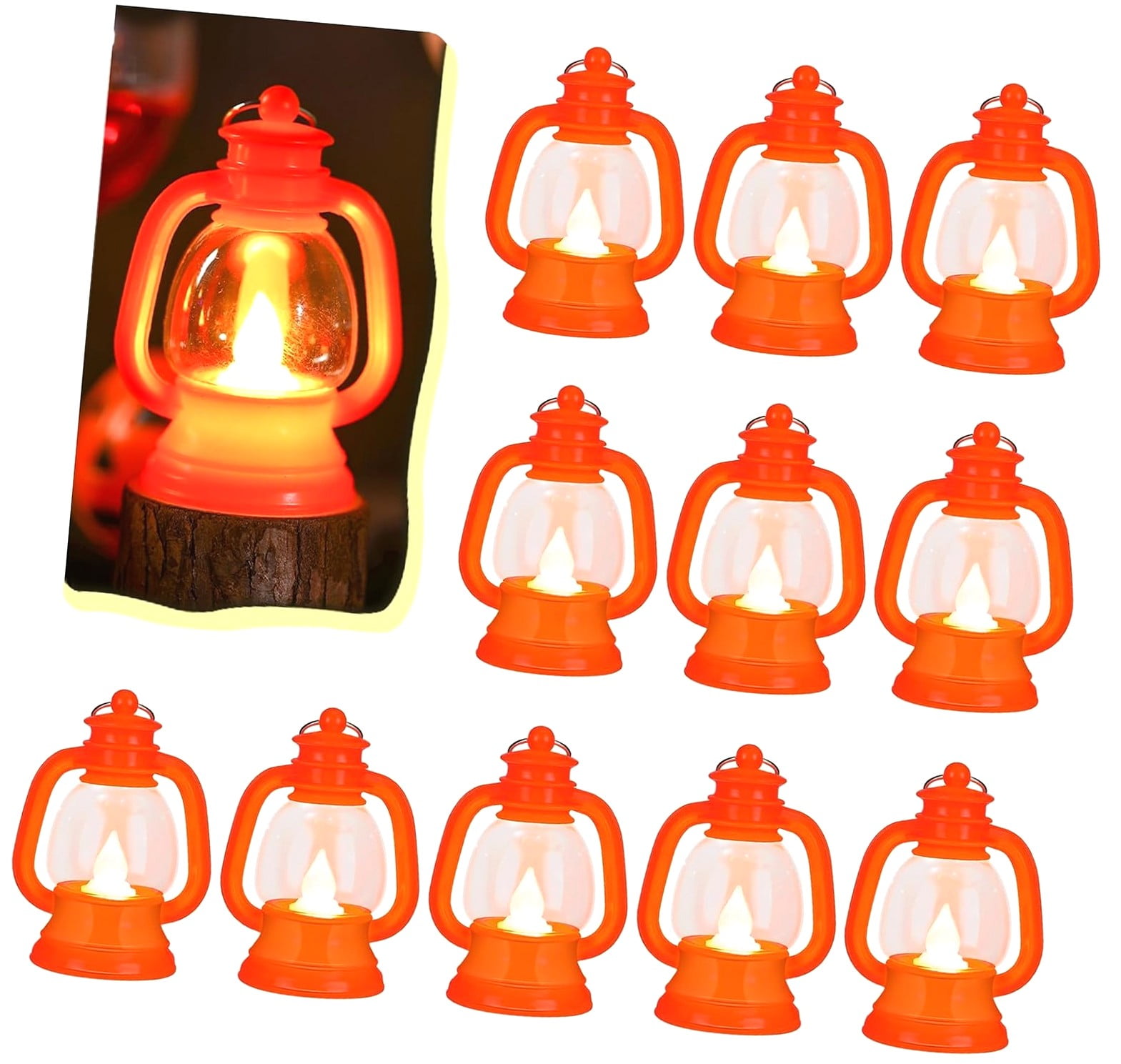 SKYSONIC 12 Pcs Lantern Decor 4 Inch Western Lantern Table Centerpiece ...