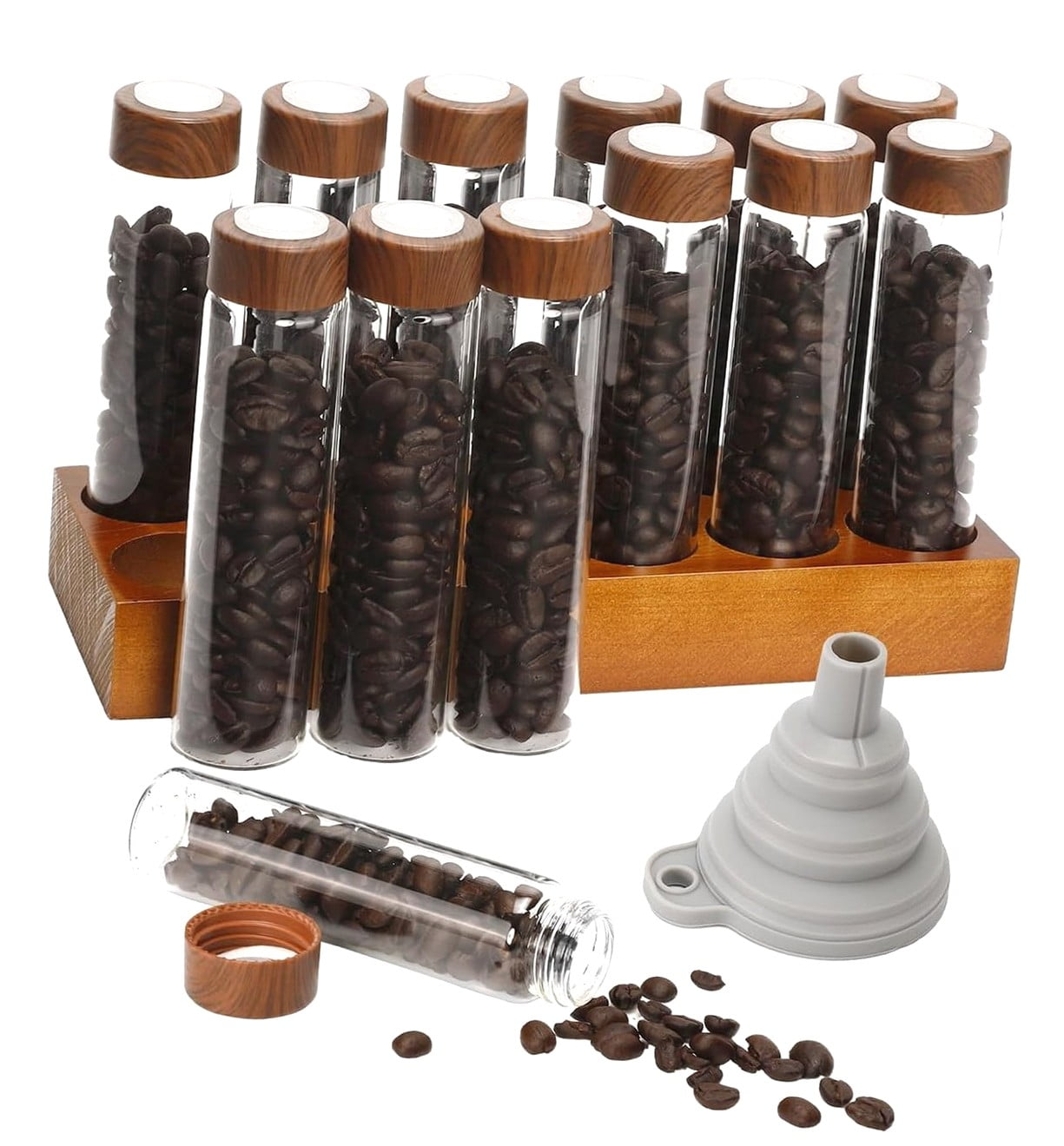 SKYSONIC 12 Pcs Single Dose Coffee Bean Storage Containers, Coffee Bean ...