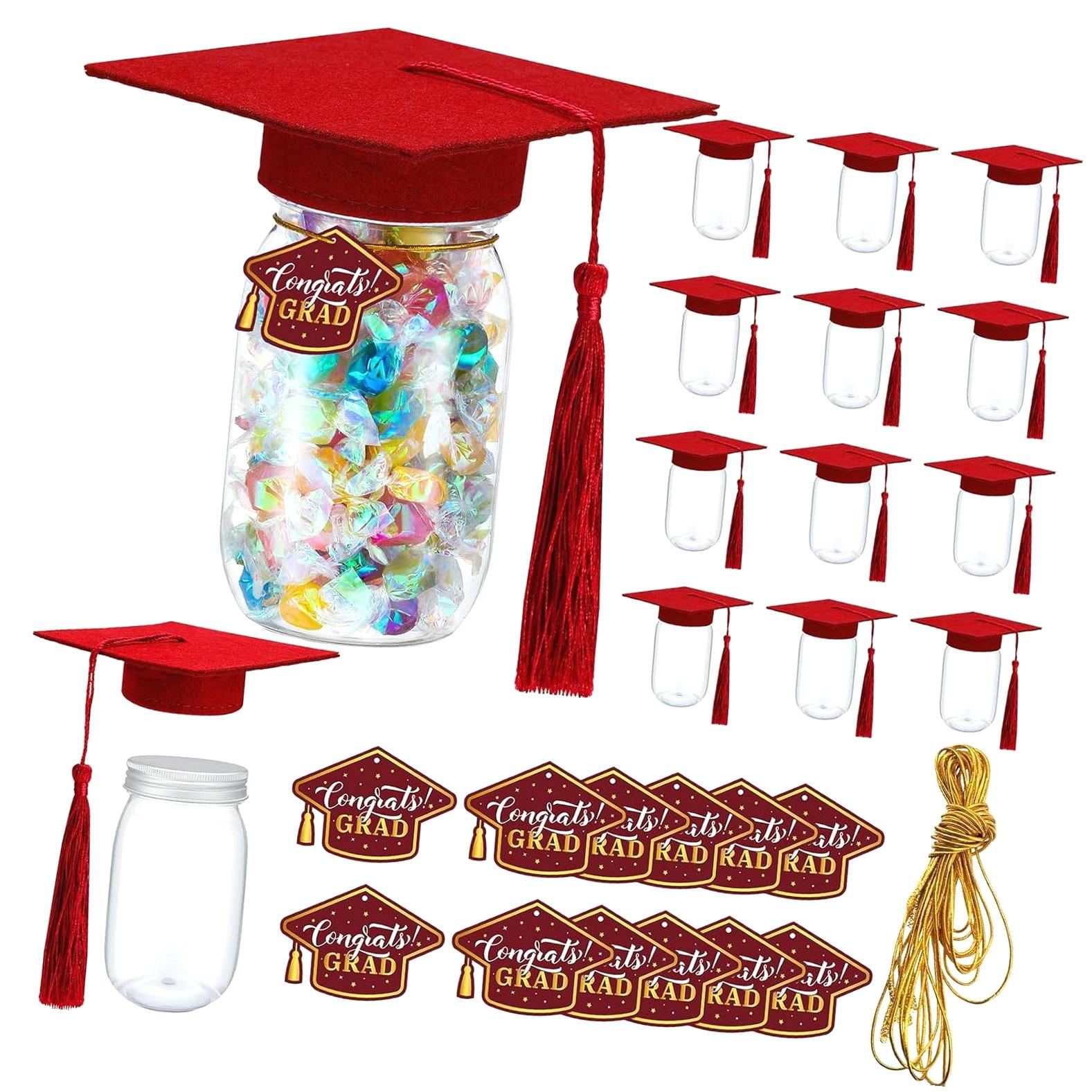 SKYSONIC 12 Piece Clear Plastic Graduation Jar Set Including Plastic ...