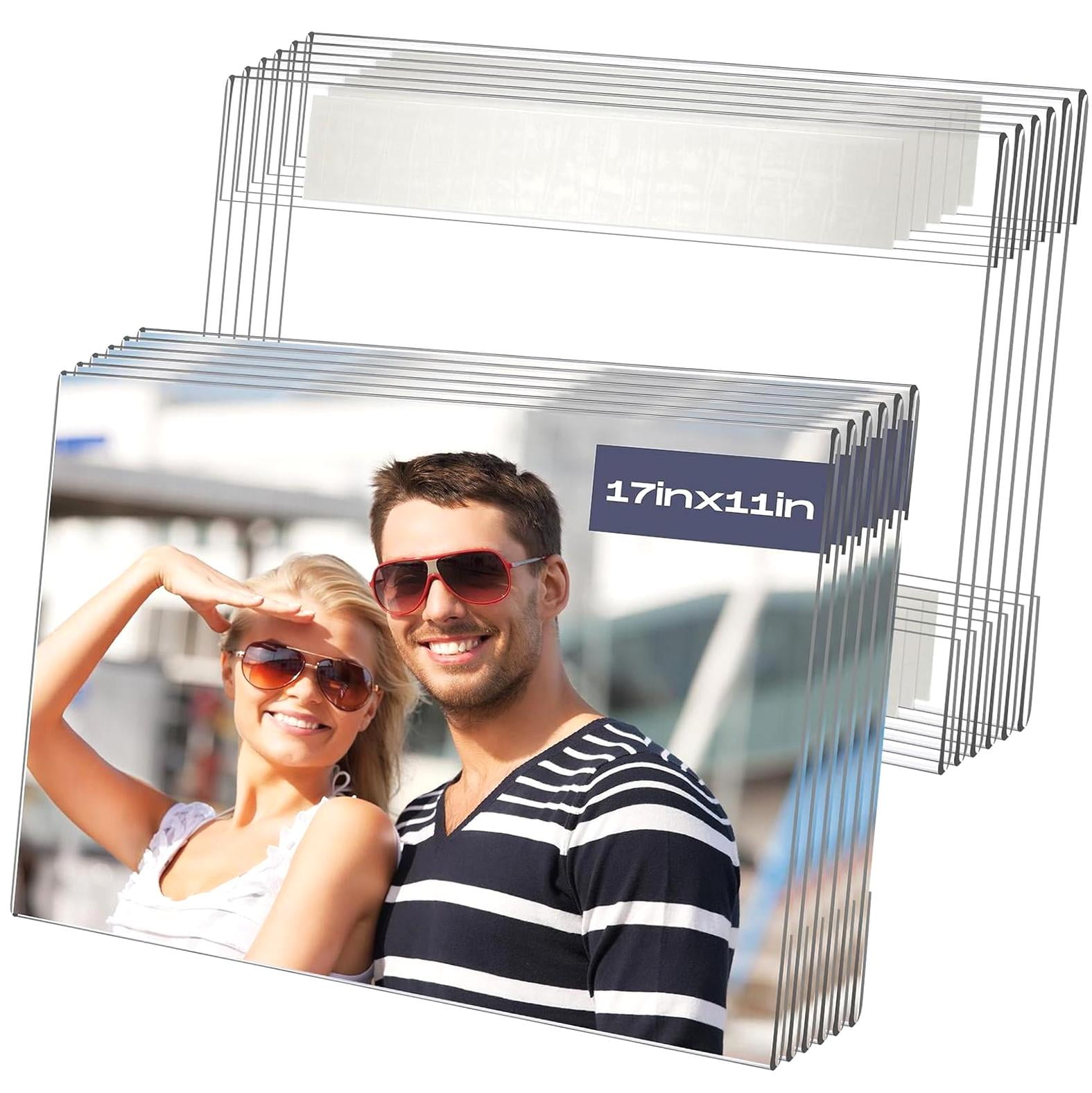 SKYSONIC 12-Piece Set of 11 x 17 Inches Clear Acrylic Wall-Mountable ...