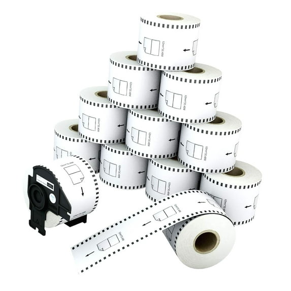 SKYSONIC 【12 Rolls】 2.4" 100 Ft. 3-Proof Continuous Paper Label Tape ...