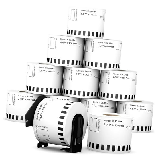 SKYSONIC 12 Rolls with -2205 (2.4 in 100 ft) Continuous Paper Labels ...