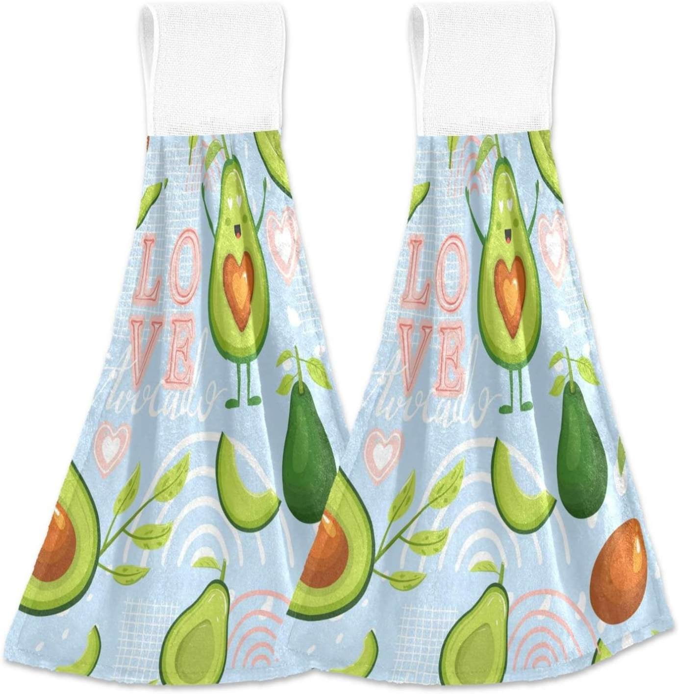 SKYSONIC 12"x17" Hanging Kitchen Hand Towels Dishcloths Sets with Loop ...