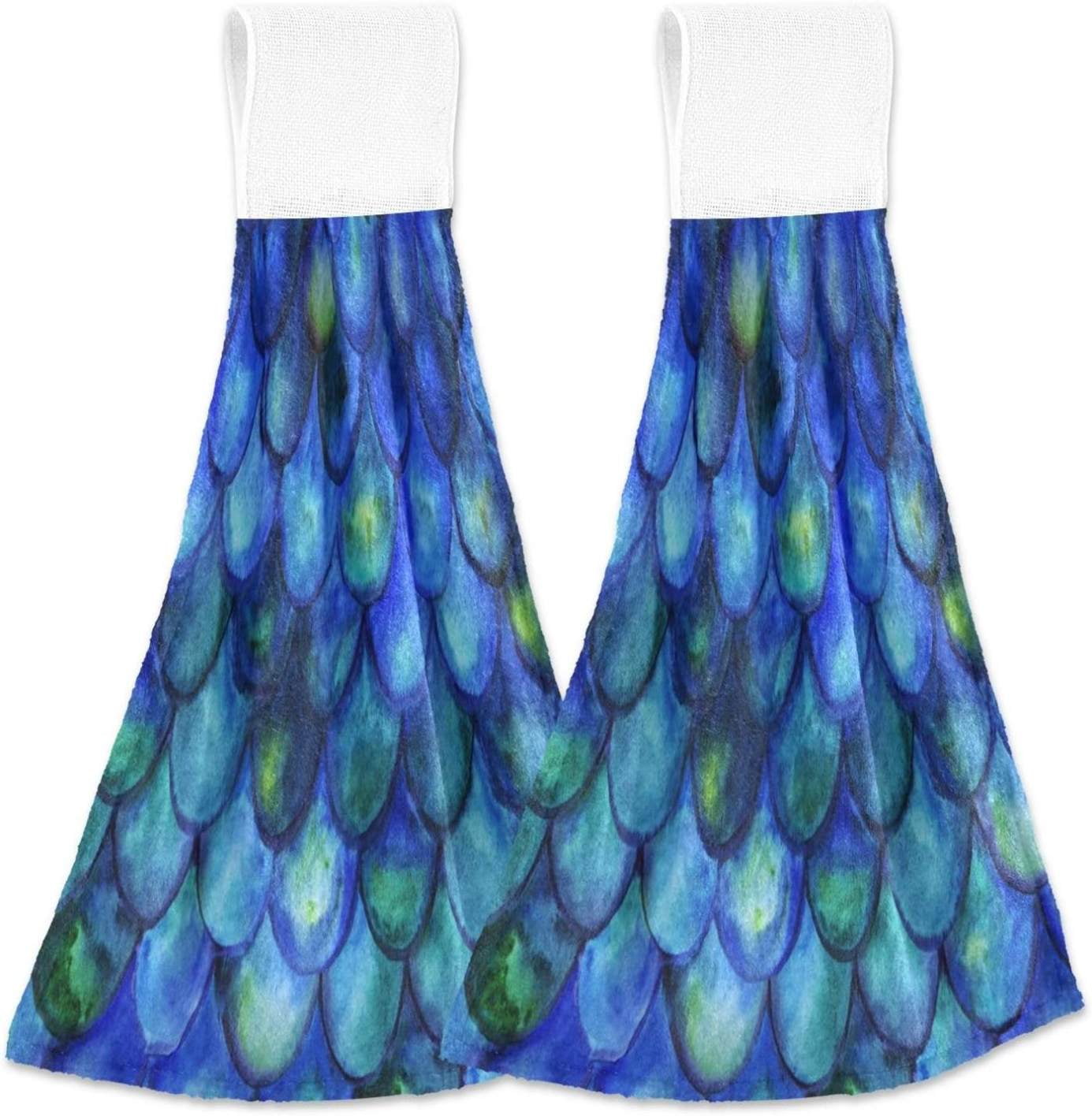 SKYSONIC 12"x17" Hanging Kitchen Hand Towels Dishcloths Sets with Loop ...