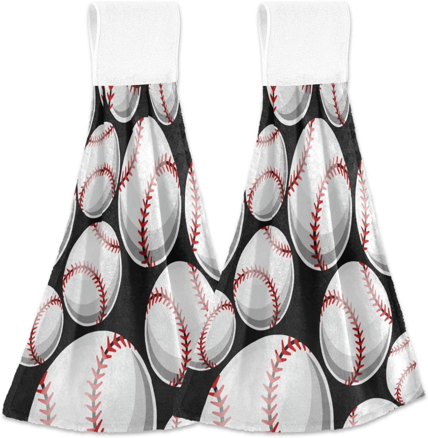 SKYSONIC 12"x17" Hanging Kitchen Hand Towels Dishcloths Sets with Loop ...