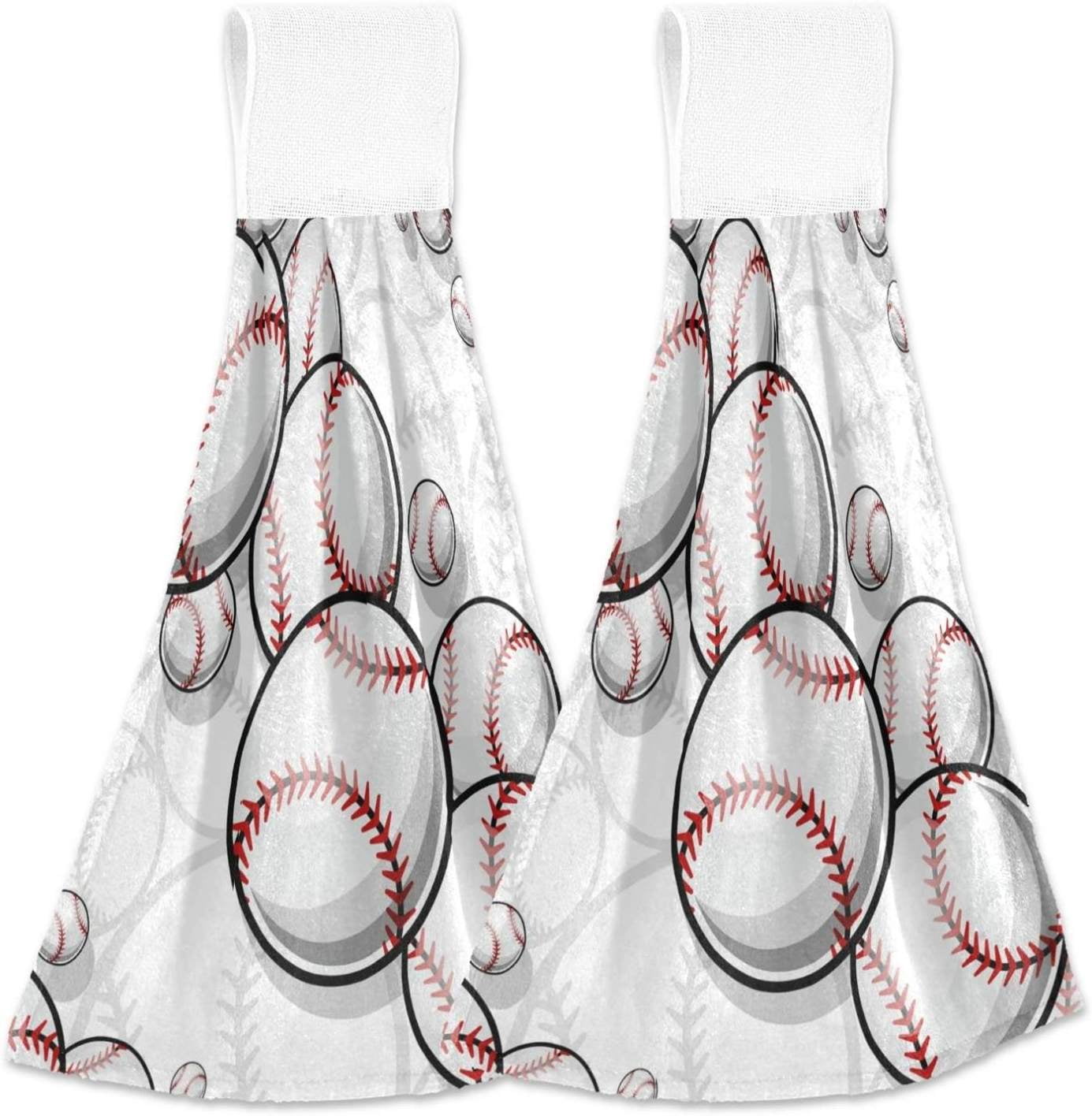 SKYSONIC 12"x17" Hanging Kitchen Hand Towels Dishcloths Sets with Loop ...