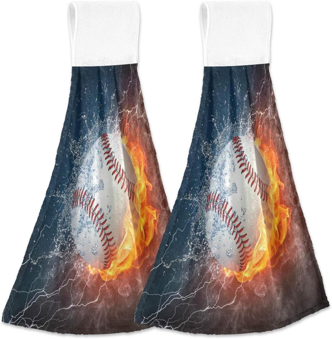 SKYSONIC 12"x17" Hanging Kitchen Hand Towels Dishcloths Sets with Loop ...