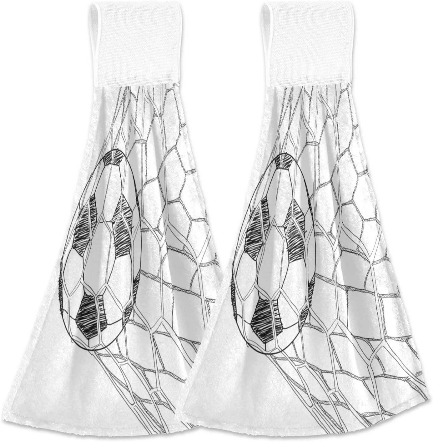 SKYSONIC 12"x17" Hanging Kitchen Hand Towels Dishcloths Sets with Loop ...