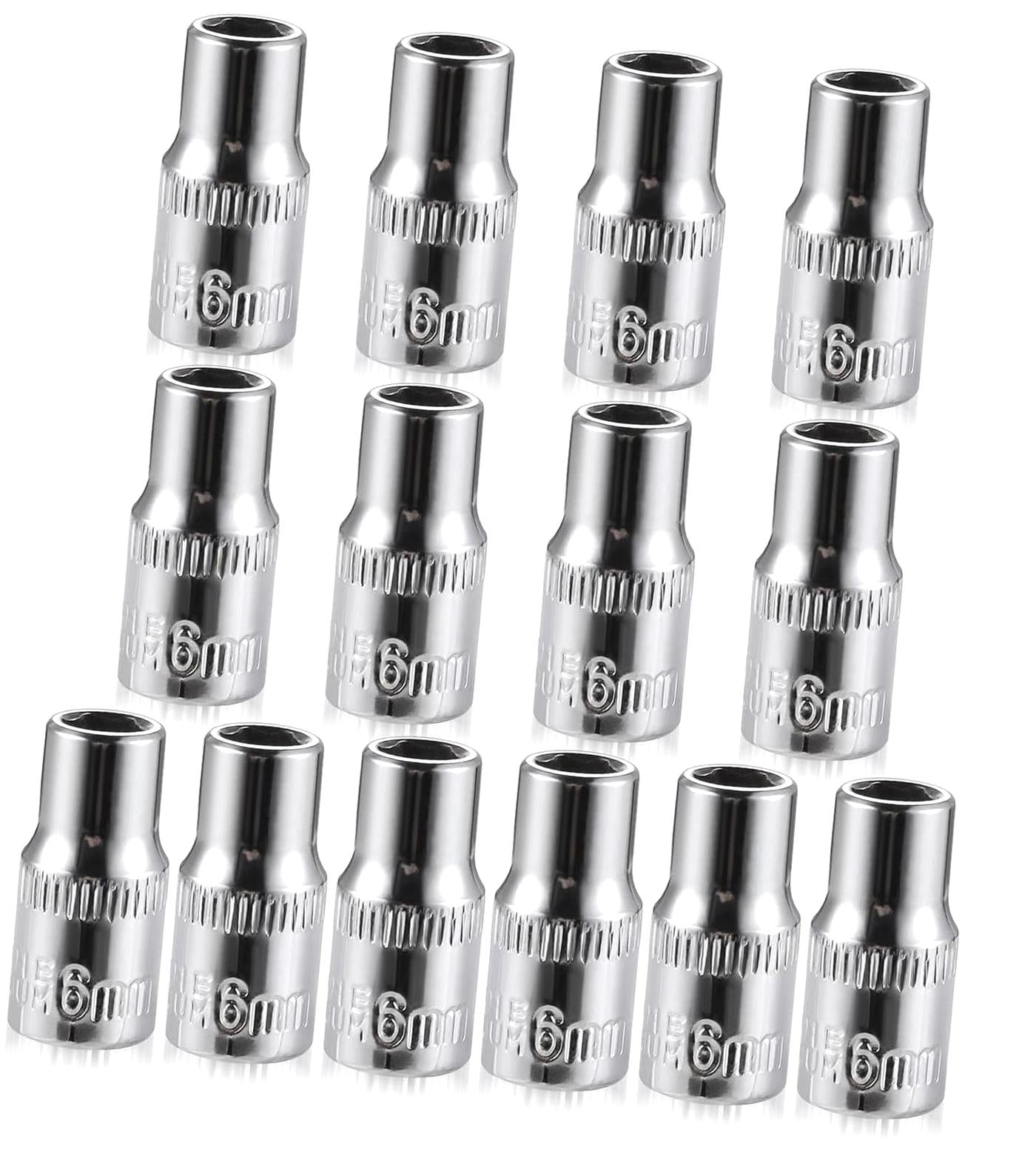 SKYSONIC 13-Piece 6mm Socket Set, 1/4" Drive Shallow Socket, 6-Point ...