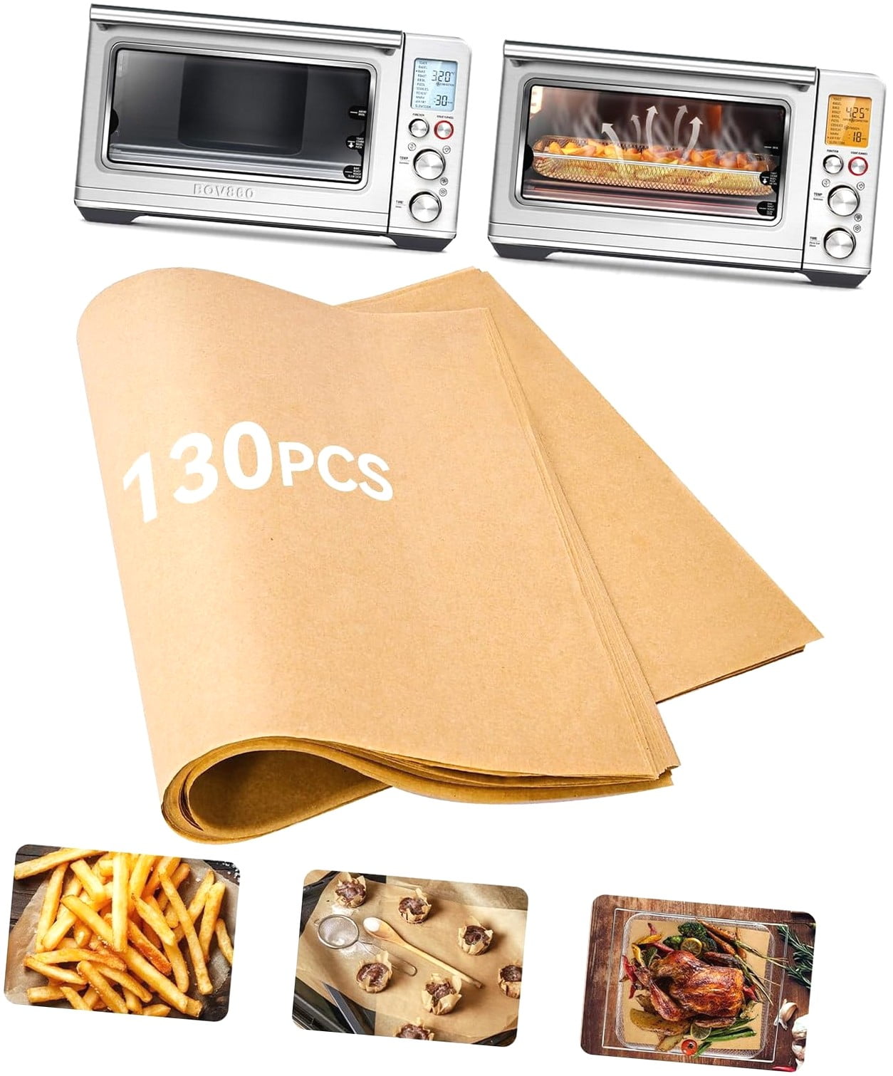 SKYSONIC 130PCS Air Fryer Liners with Smart Convection Oven Air Fryer ...