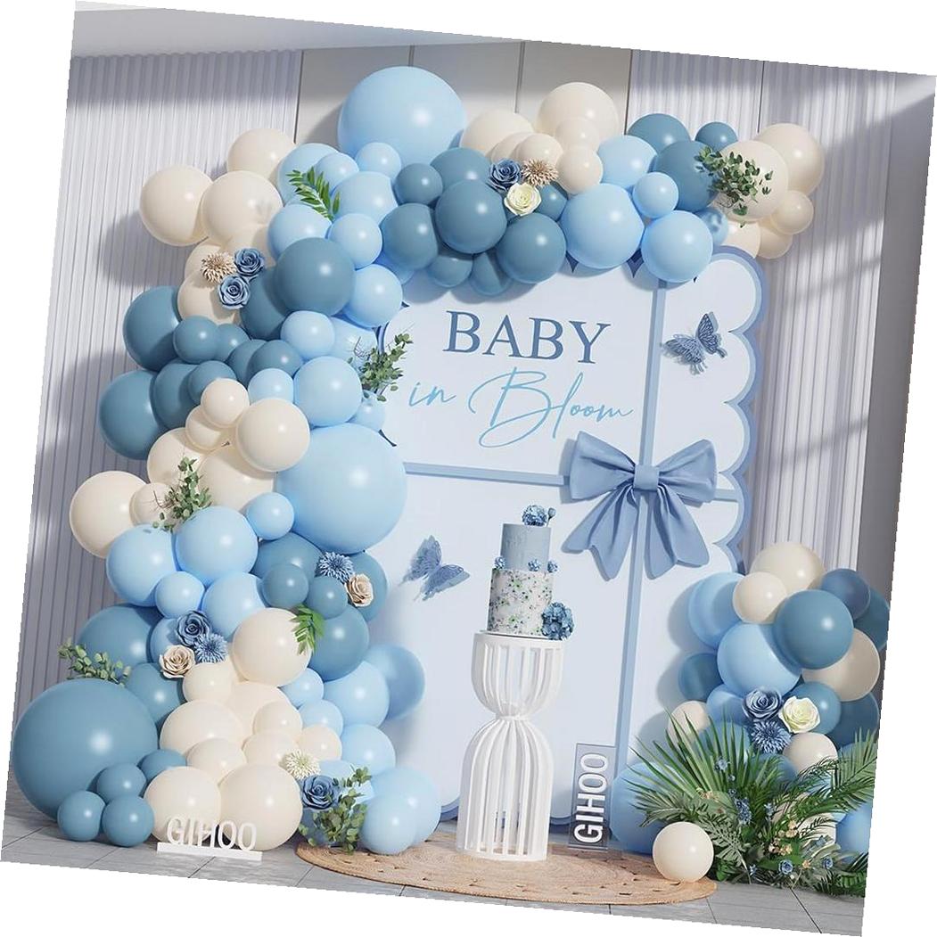 SKYSONIC 137PCS Sage Balloon Garland Arch Kit with White Confetti ...