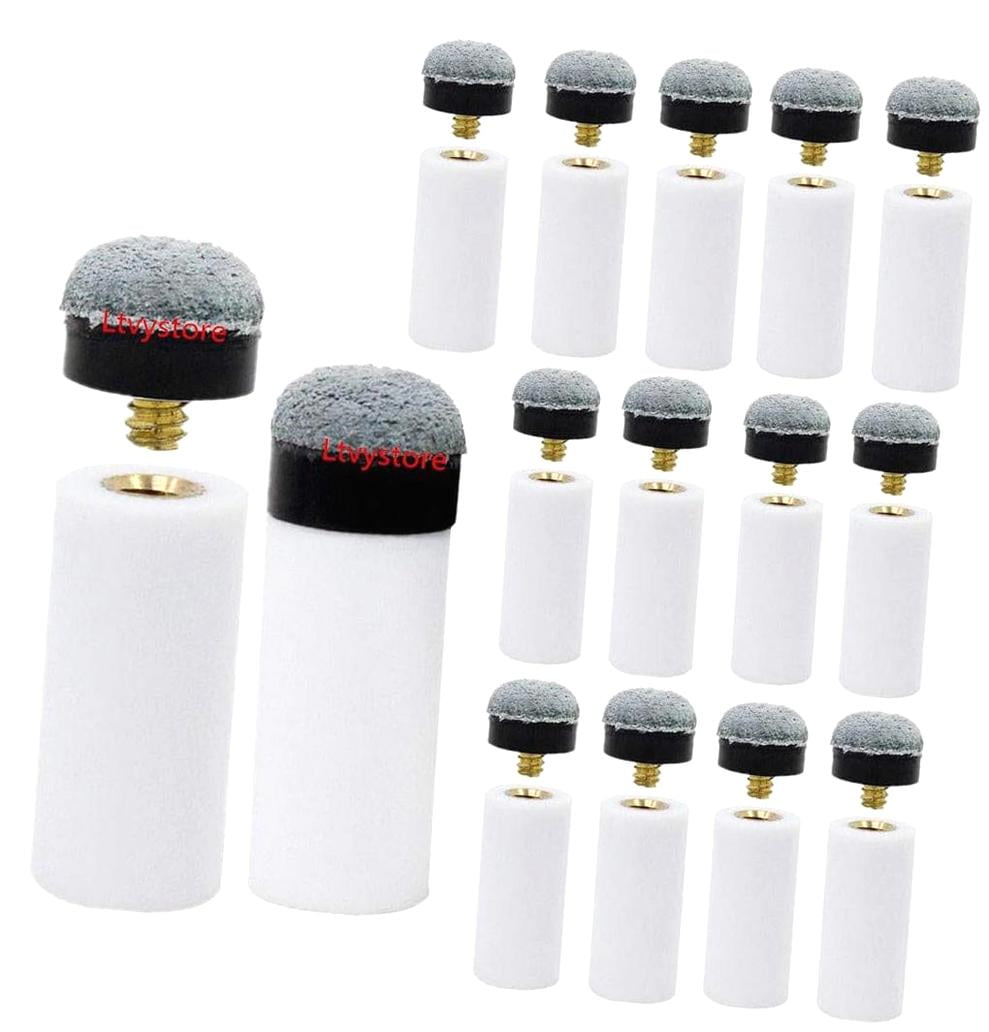 SKYSONIC 13mm Soft Grey Cue Tips Billiard Screw-on Tips with White Pool ...