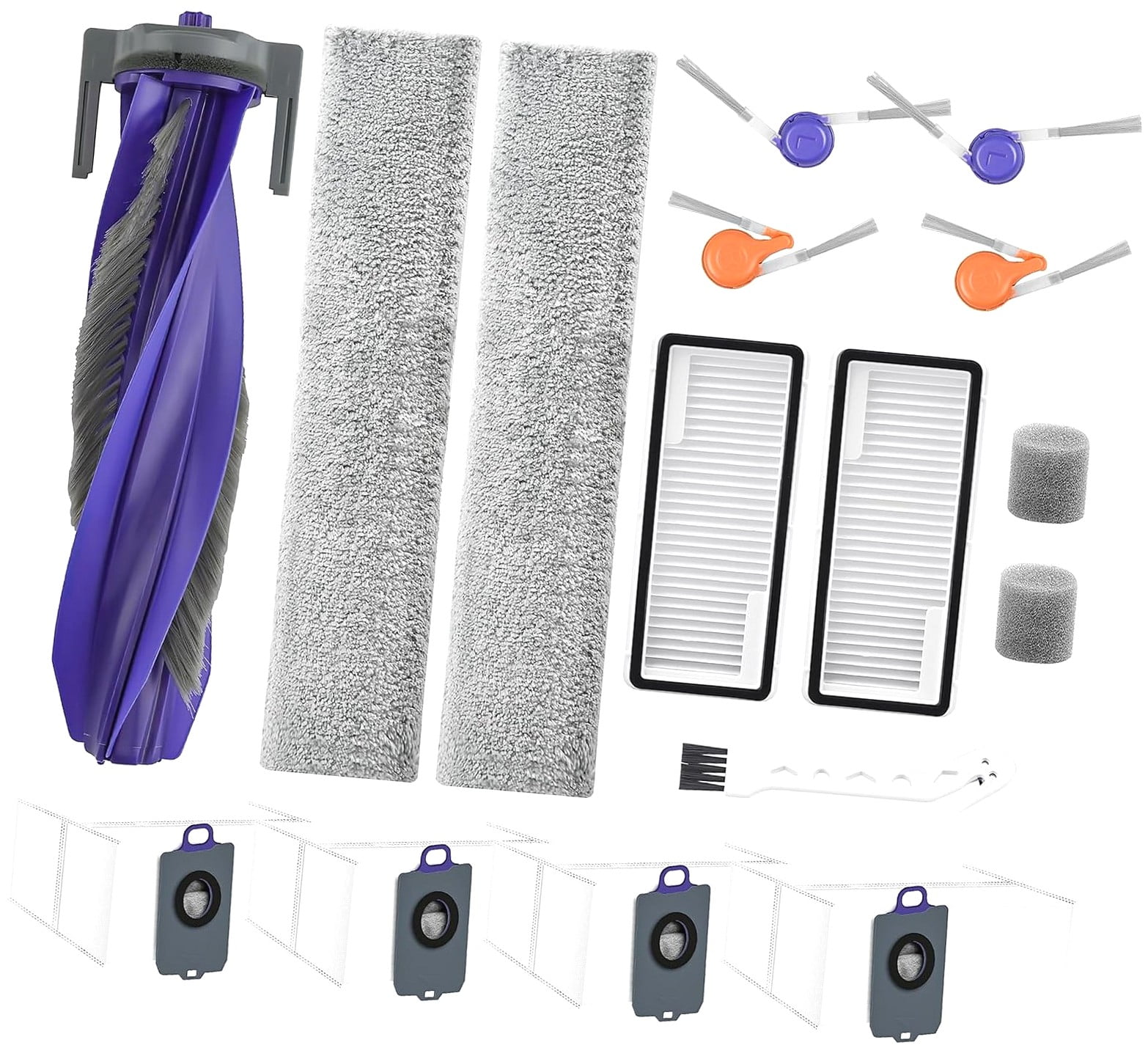 SKYSONIC 16 Pcs kit for NARWAL Robot Vacuum, 1 Zero-Tangling , 4 Dust Bags, 2 Dust Bin Filters ...