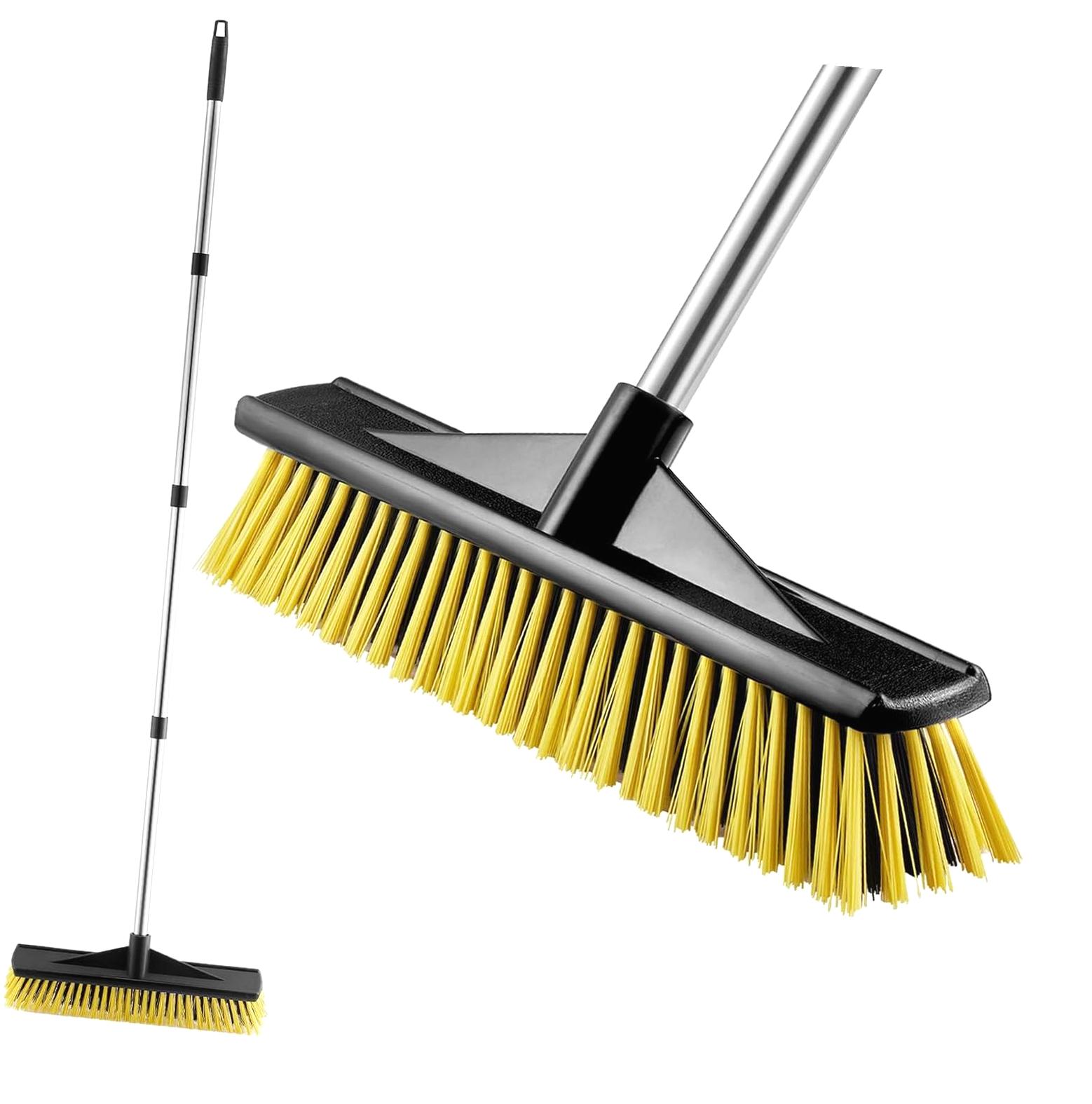 SKYSONIC 16" Push Broom with 59" Adjustable Handle for Multi-Surface ...
