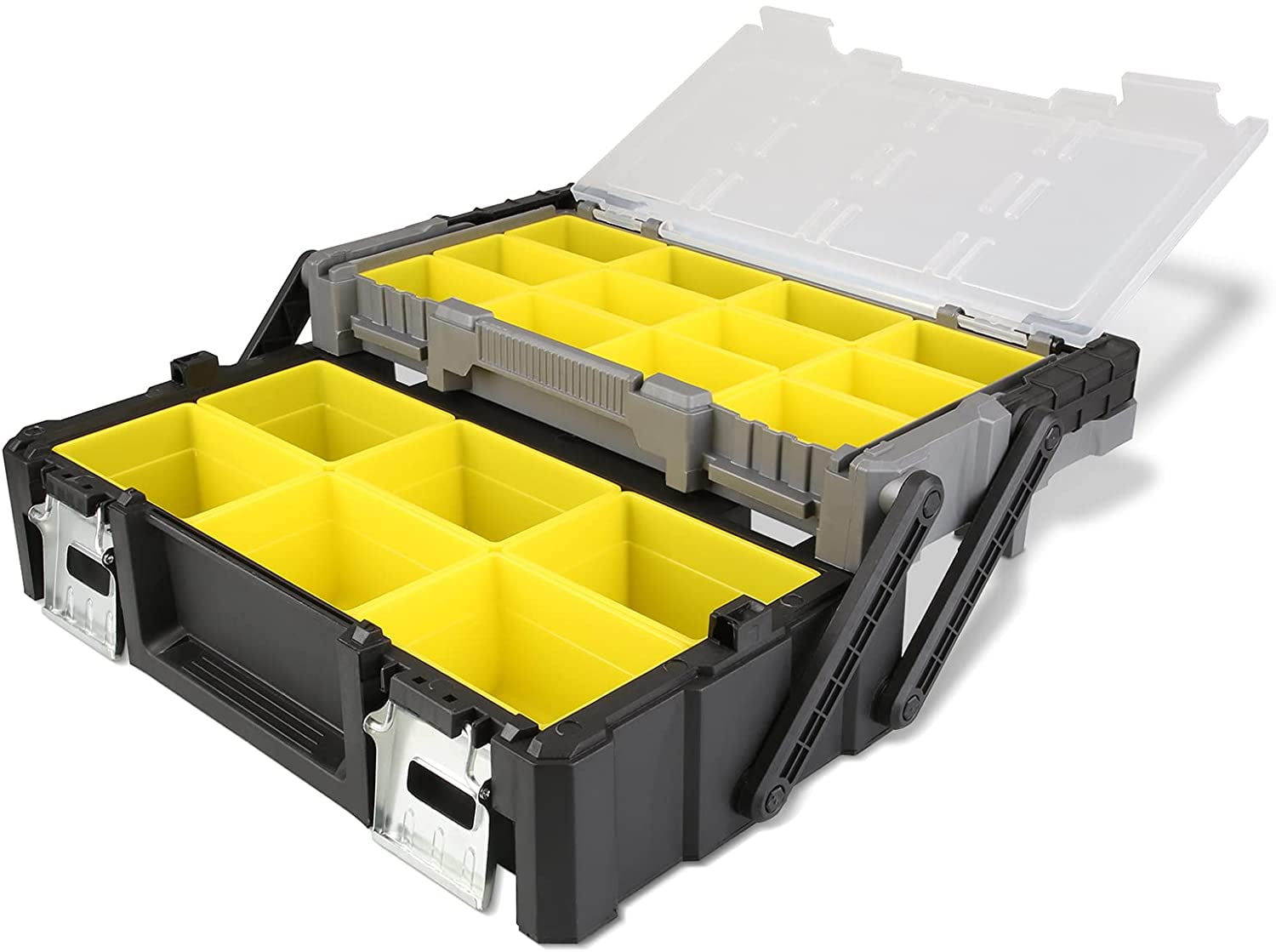 SKYSONIC 18 Inch Portable Plastic Cantilever Tool Box Organizer with ...