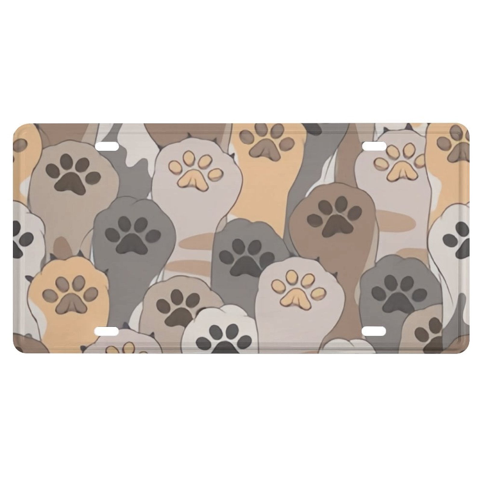 SKYSONIC 1PCS License Plate Covers, Pattern Kawaii Cute Cats Iron Car ...