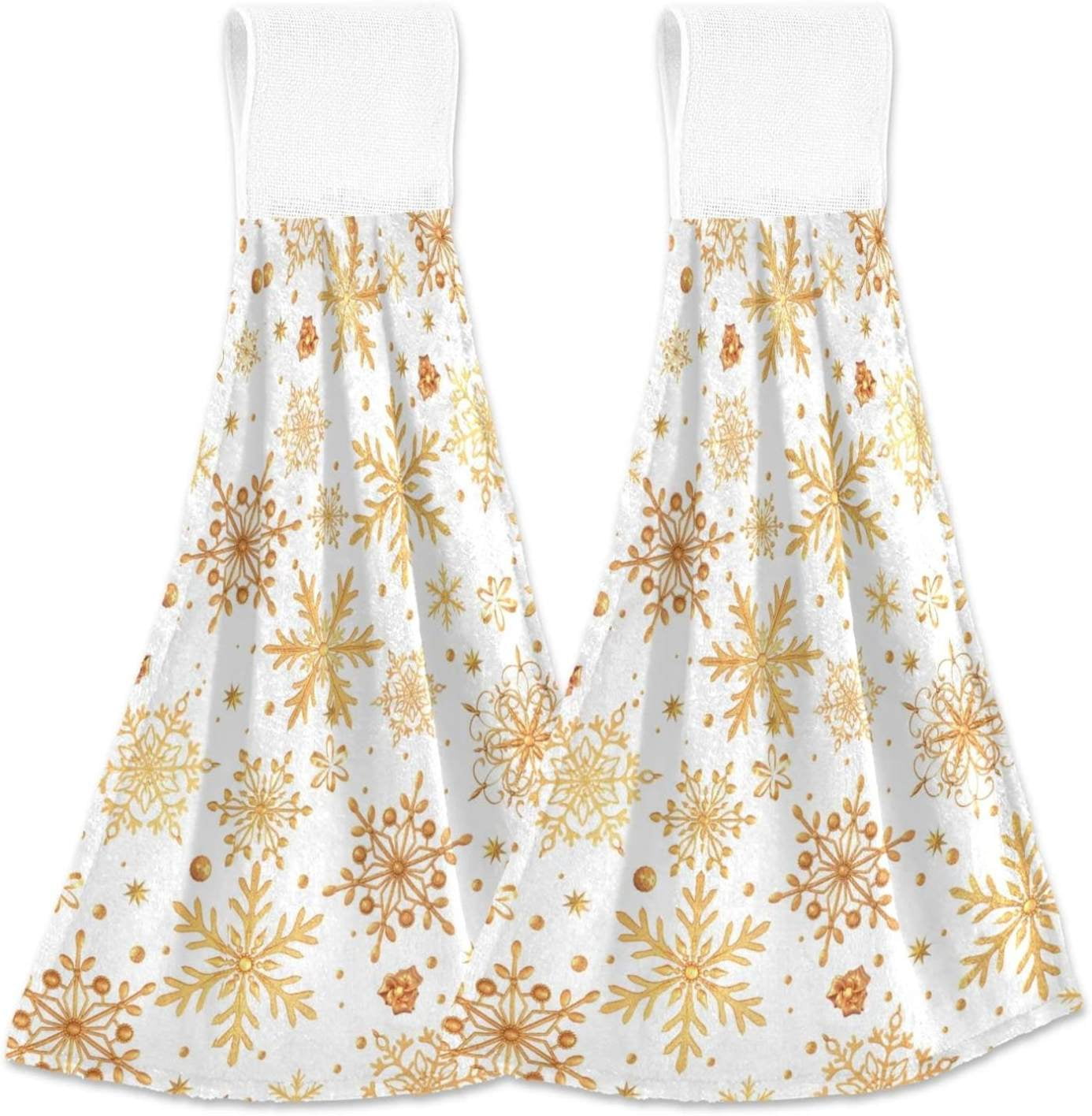 SKYSONIC 2 PCS New Year ChristmasHand Towels with Hanging Loop, Bow ...