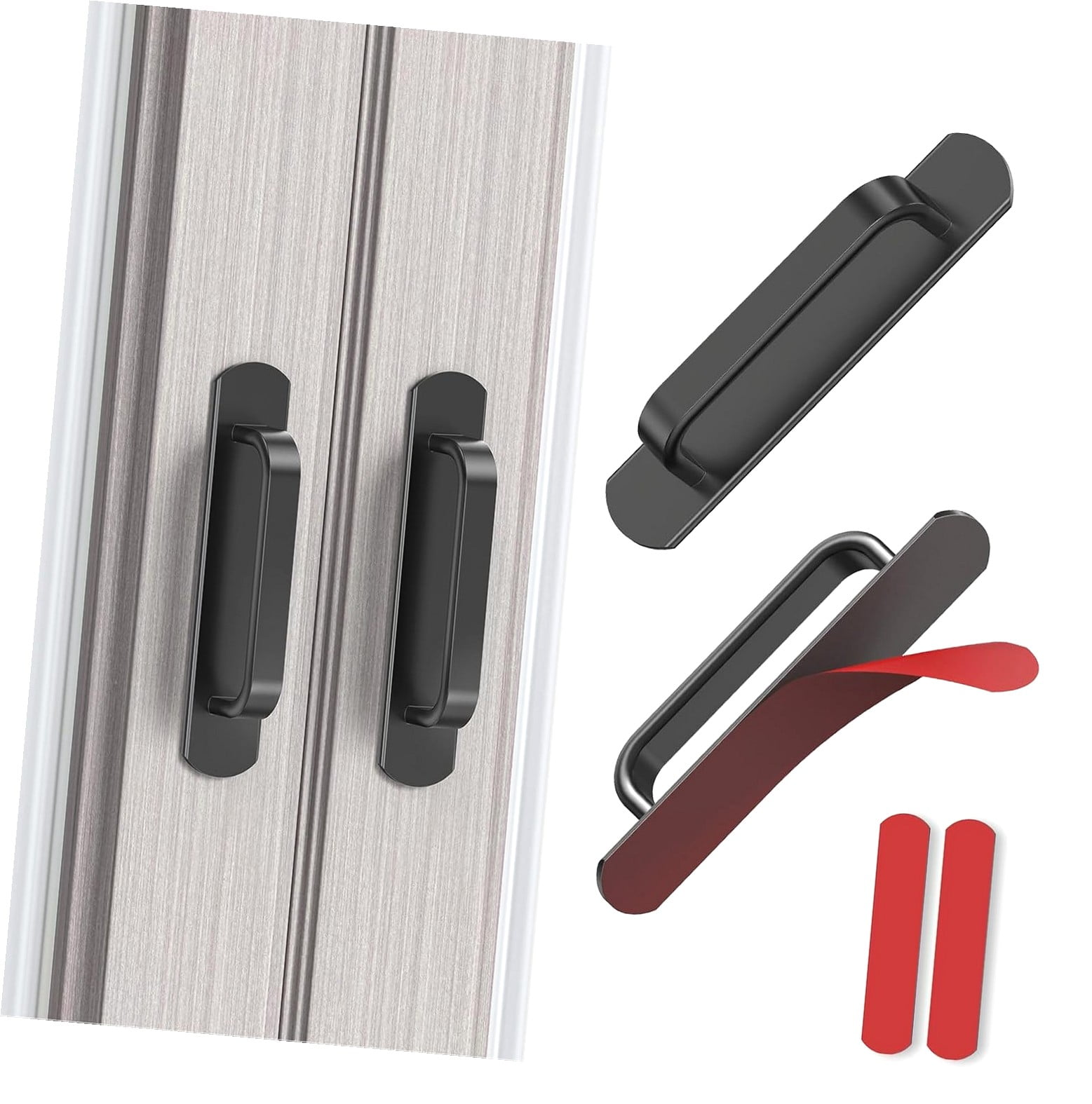 SKYSONIC 2 Pack 5.7 Inch Adhesive Cabinet Handles No Drill Stick Door ...