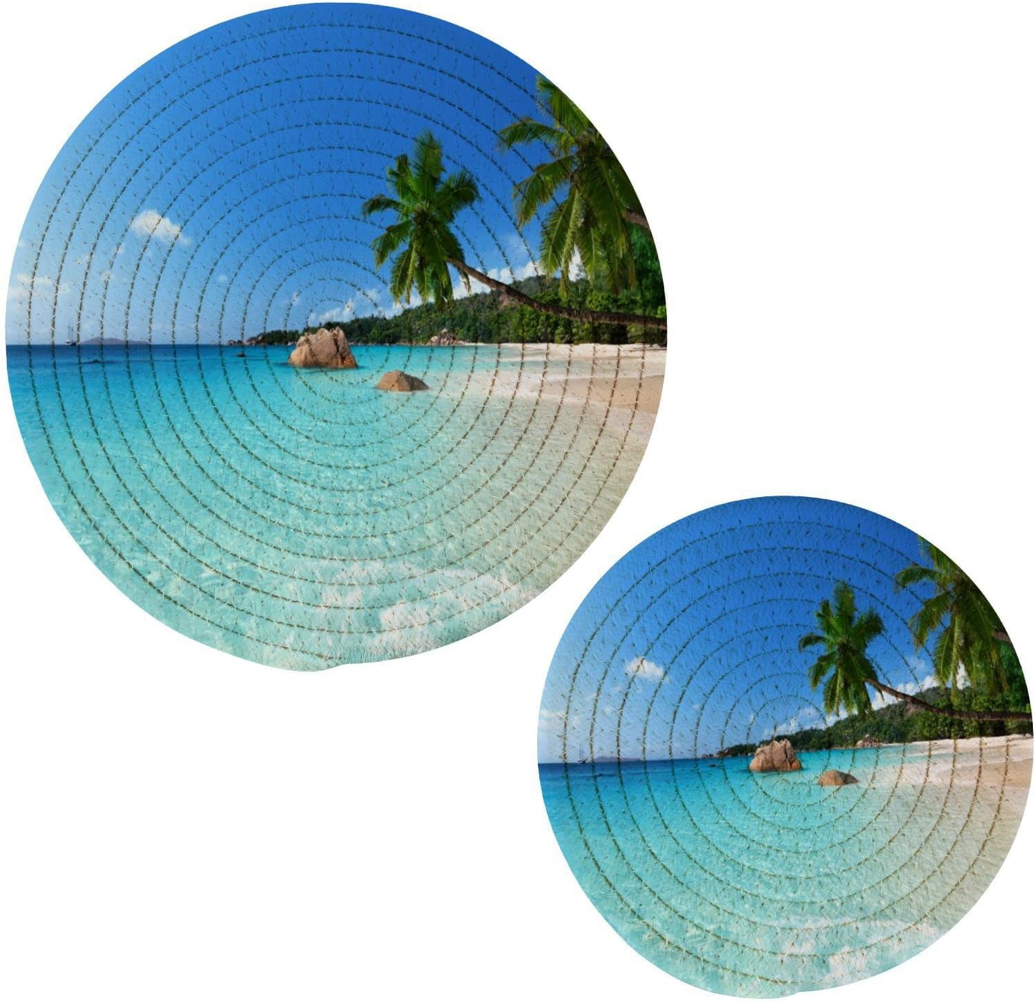 SKYSONIC 2 Pack Beach Sand Trivet Mat Pot Holders Set, Hot Pads ...