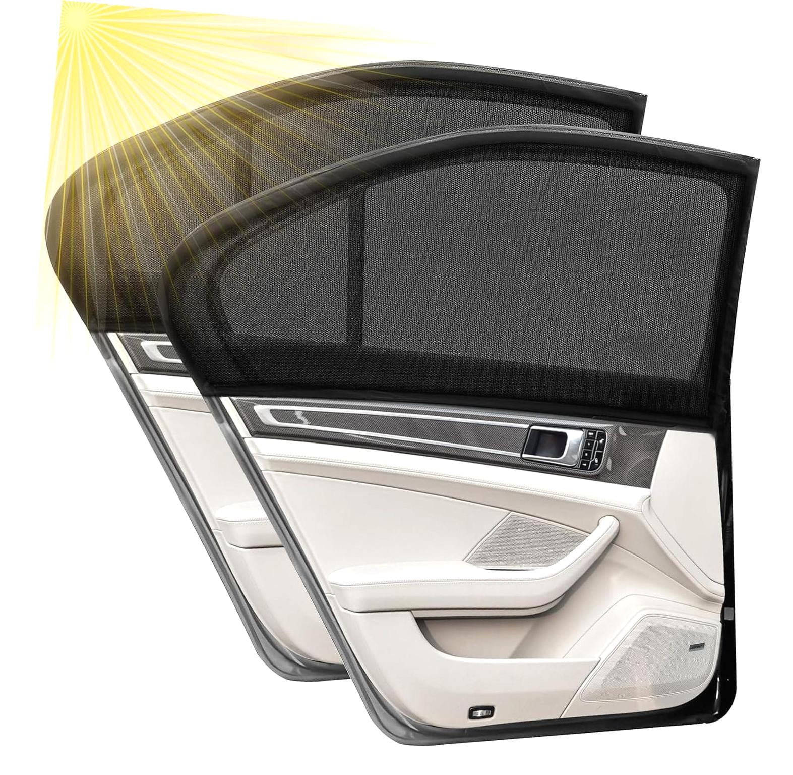 SKYSONIC 2-Pack Car Window Shades, Mesh Side and Rear Sunshade with ...