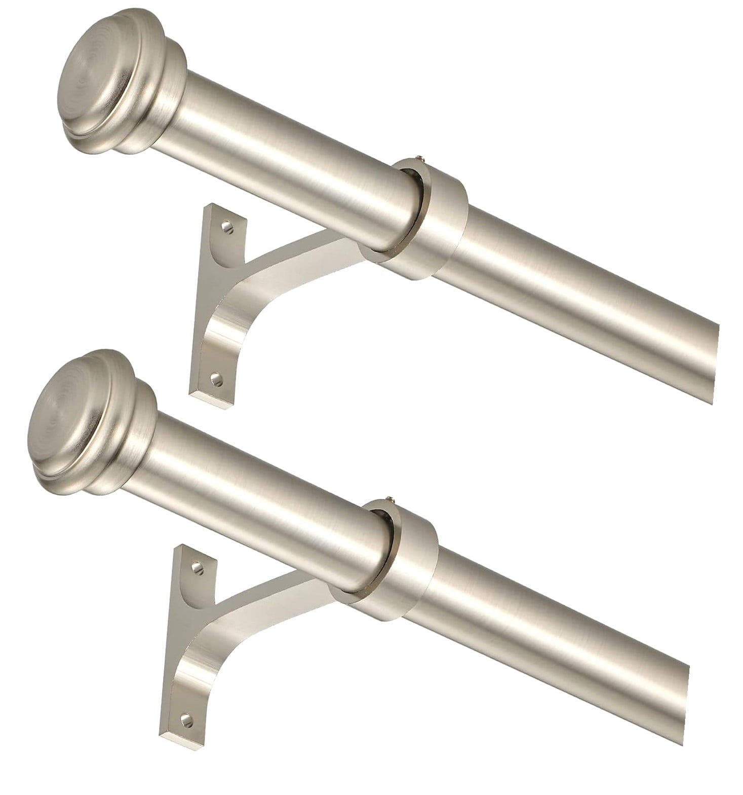 SKYSONIC 2 Pack Curtain Rods 72 to 144 Inches, 1 Inch Curtain Rods for ...