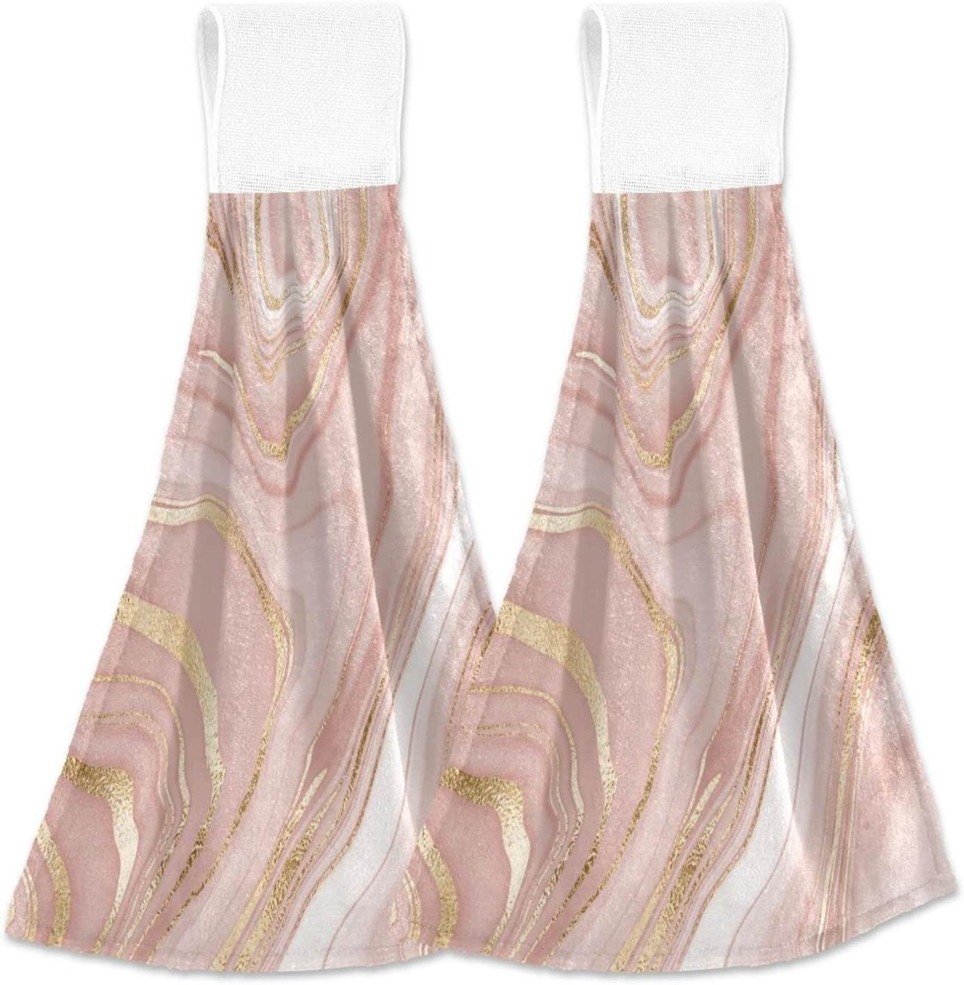 SKYSONIC 2 Pack Liquid Marble Texture Hand Towels, Soft and Absorbent ...
