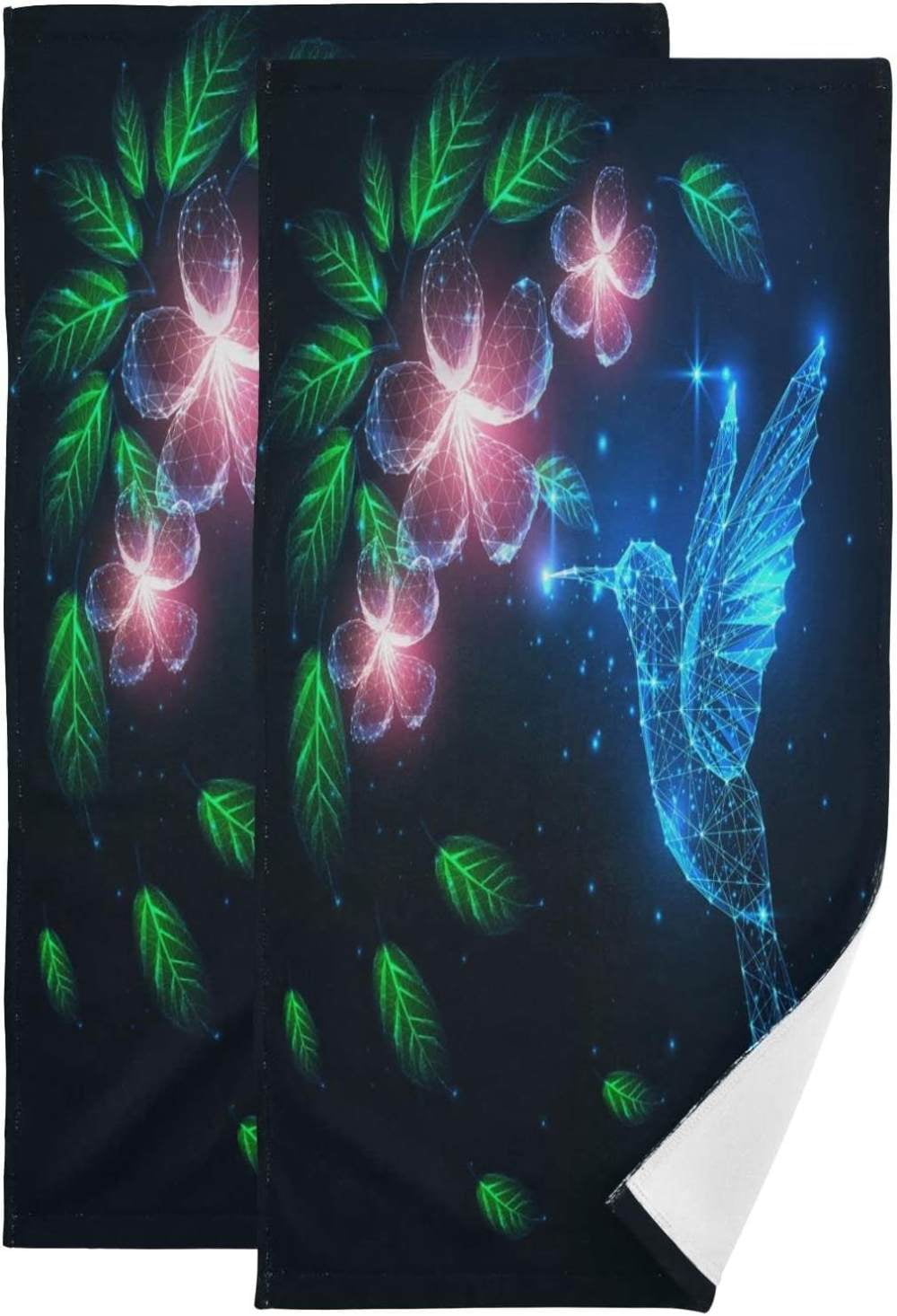 SKYSONIC 2 Pack Spring Hummingbird Hand Towels, Magic Bird Kitchen ...