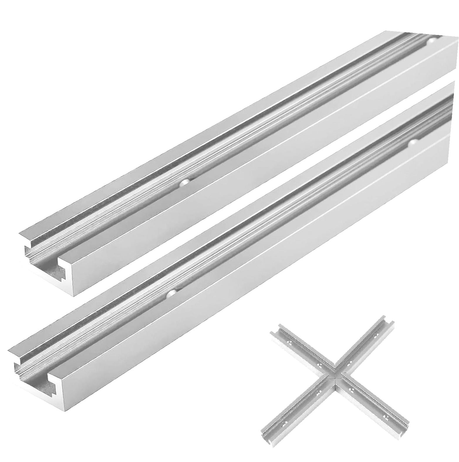 SKYSONIC 2-Piece 36 Inch T-Track Set for Woodworking in Silver, Double-Cut Design, Includes 1 T ...