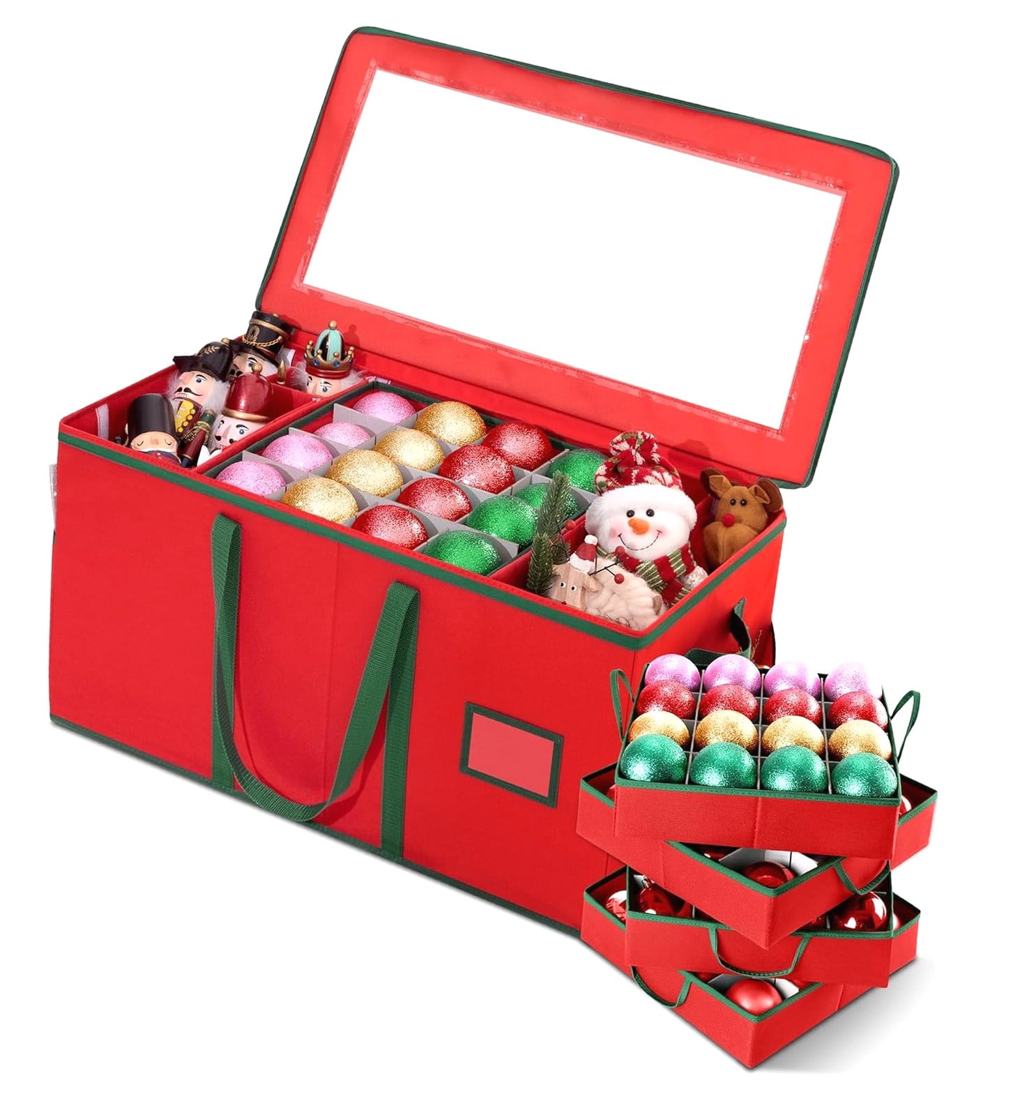 SKYSONIC 2-in-1 Storage Box for Nutcrackers Figurine Storage, Holiday ...