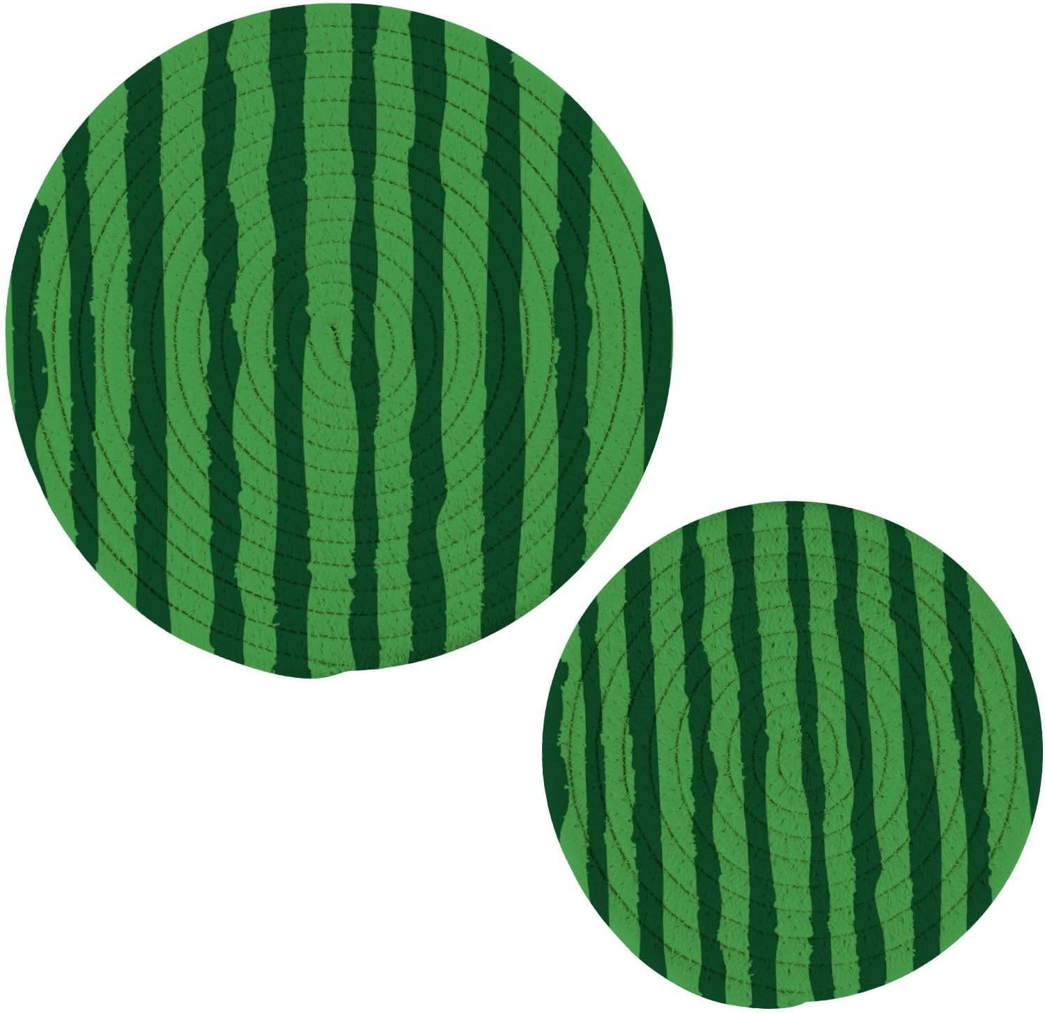 SKYSONIC 2 pack Watermelon Green Rind Trivet Mat Pot Holders Set, Hot ...