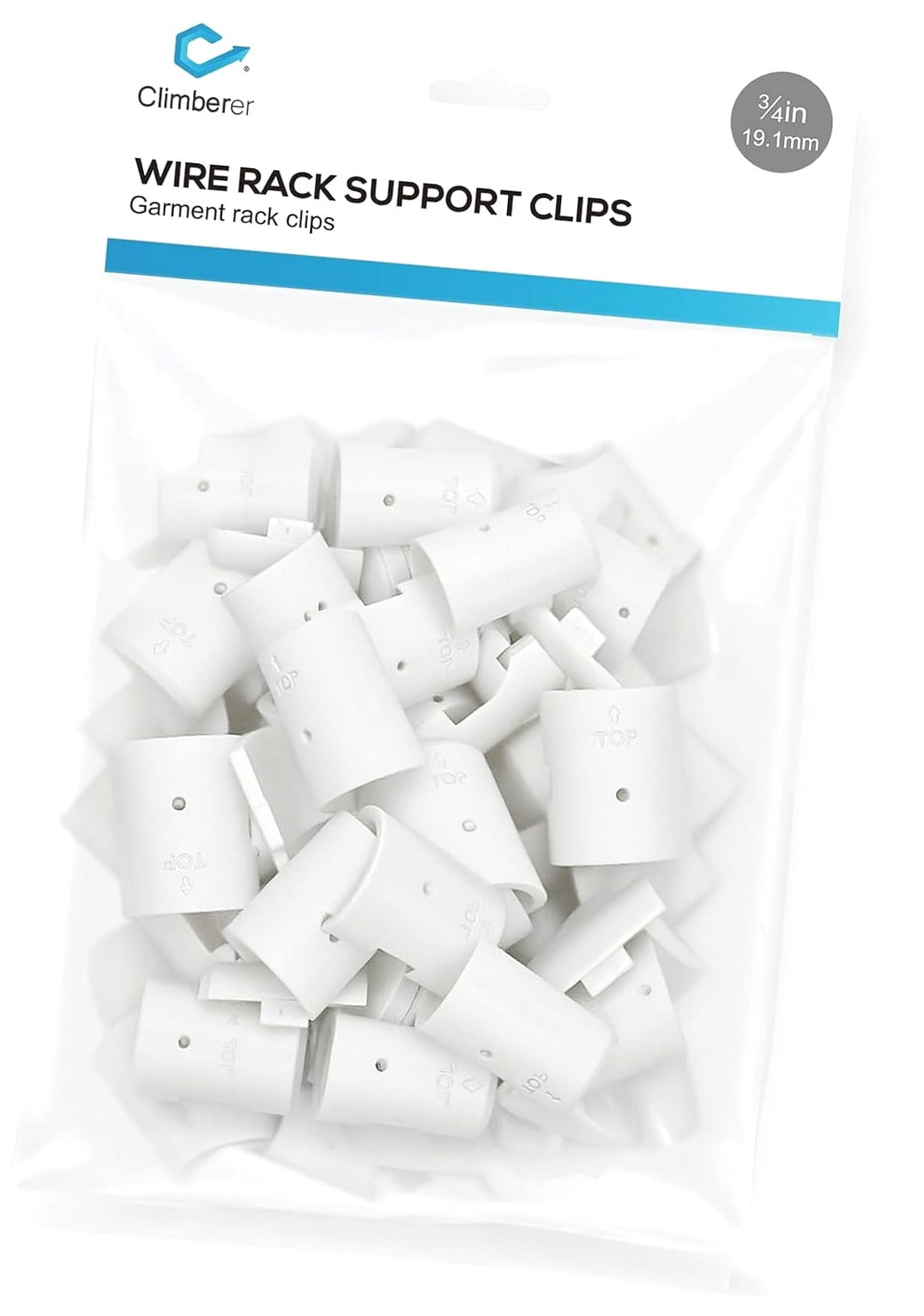SKYSONIC 20 Pairs of 3/4-Inch (19.1mm) Wire Clips for Metal Shelving ...