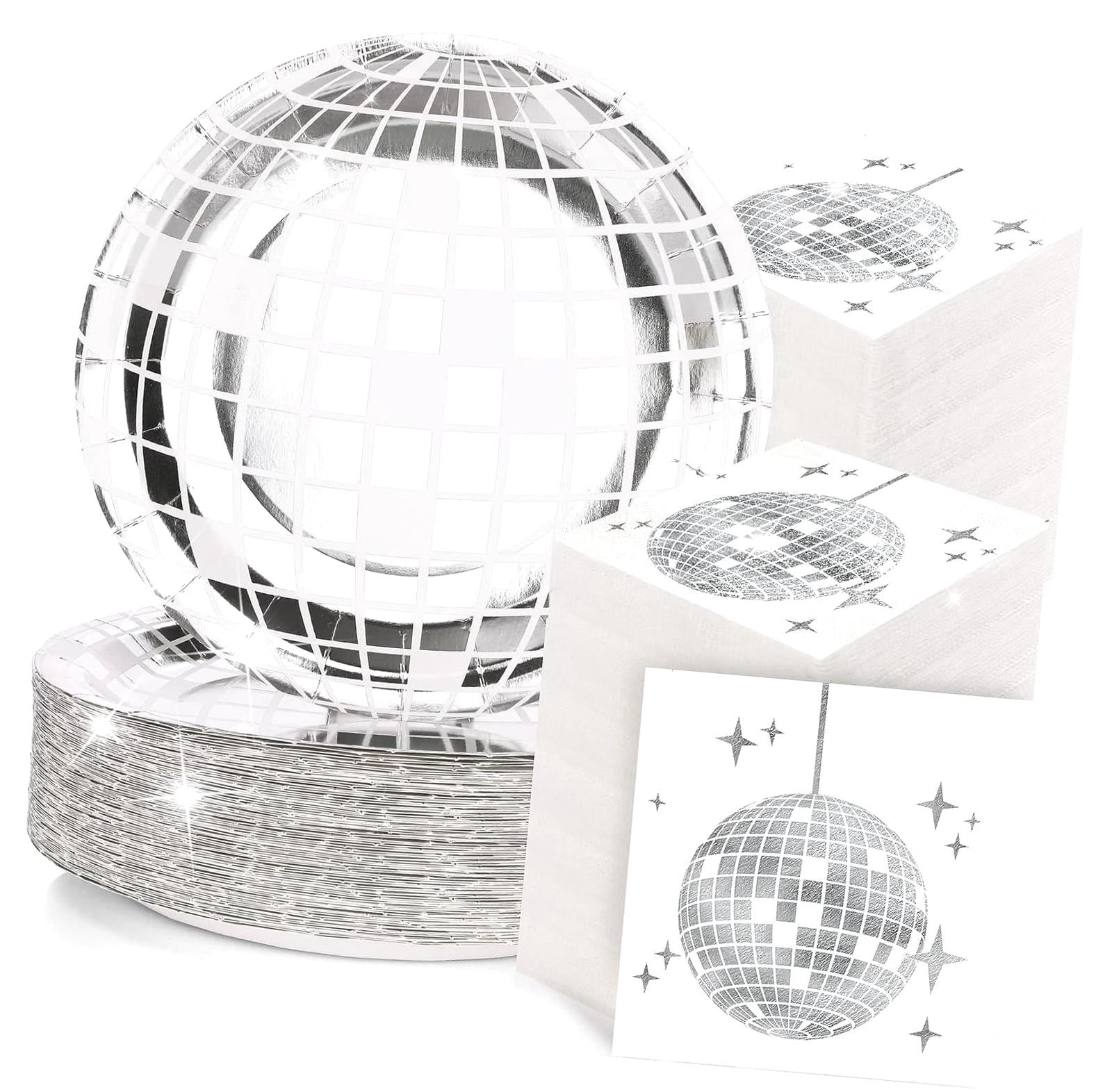 SKYSONIC 200 Pcs 70s 80s Disco Party Supplies Set Featuring Disco Ball ...