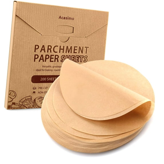 SKYSONIC 200 Pieces Parchment Paper Rounds, 10 Inch Baking Parchment ...