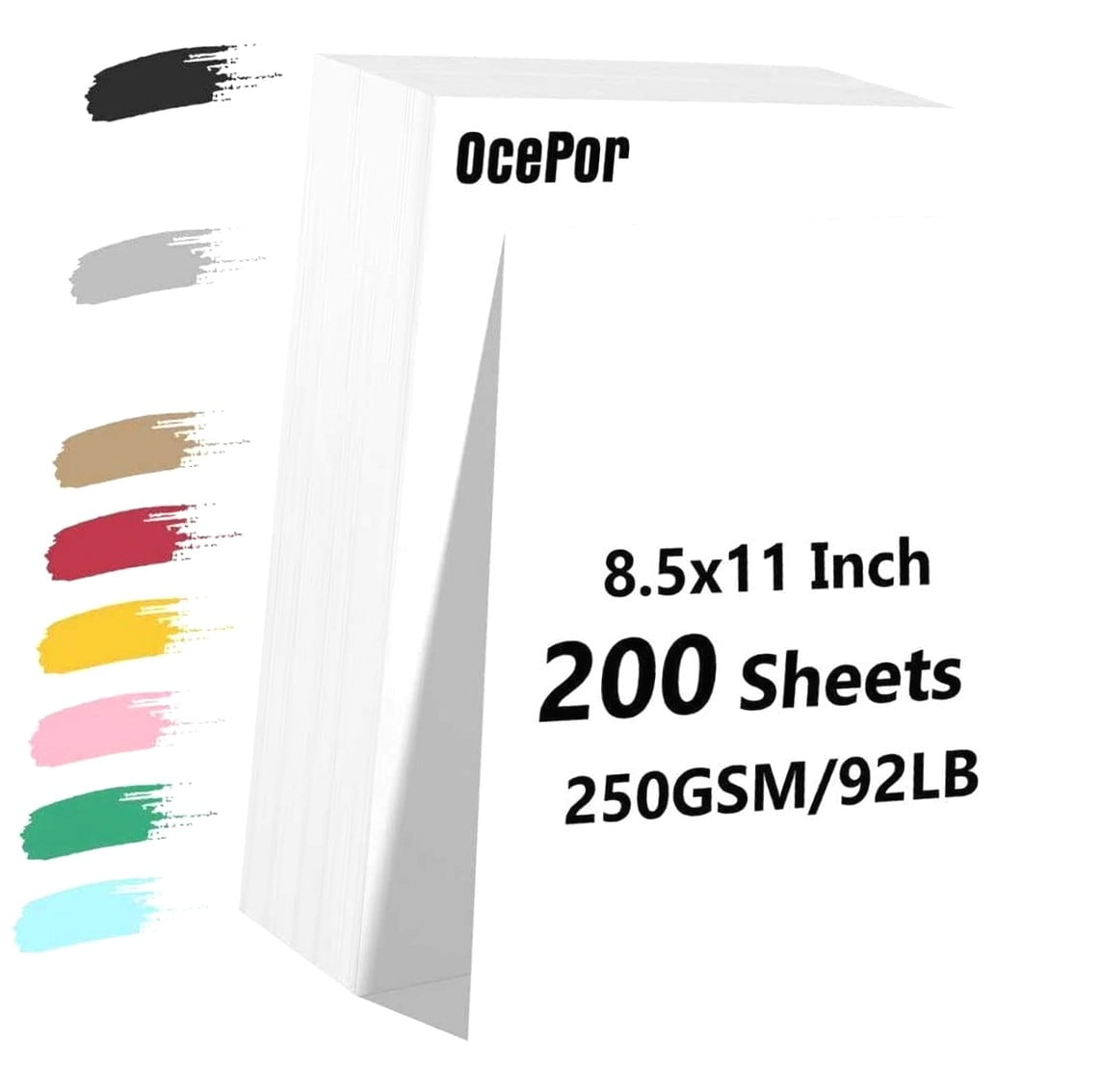 SKYSONIC 200 White Cardstock Paper, Colored Printer Paper 8.5 11, Card ...