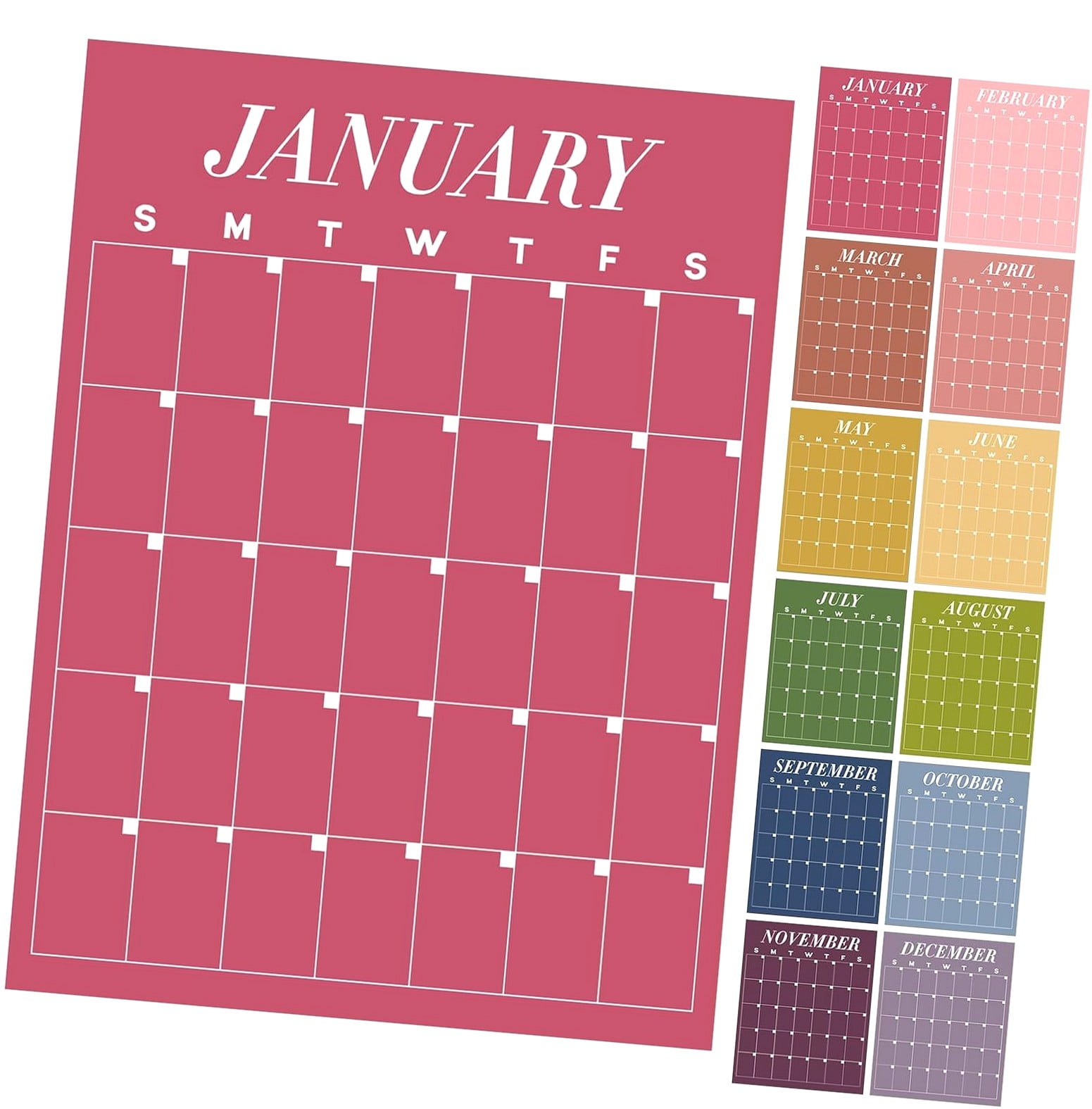 SKYSONIC 2026 Undated Big Wall Planner New Year Empty Scheduler Yearly ...