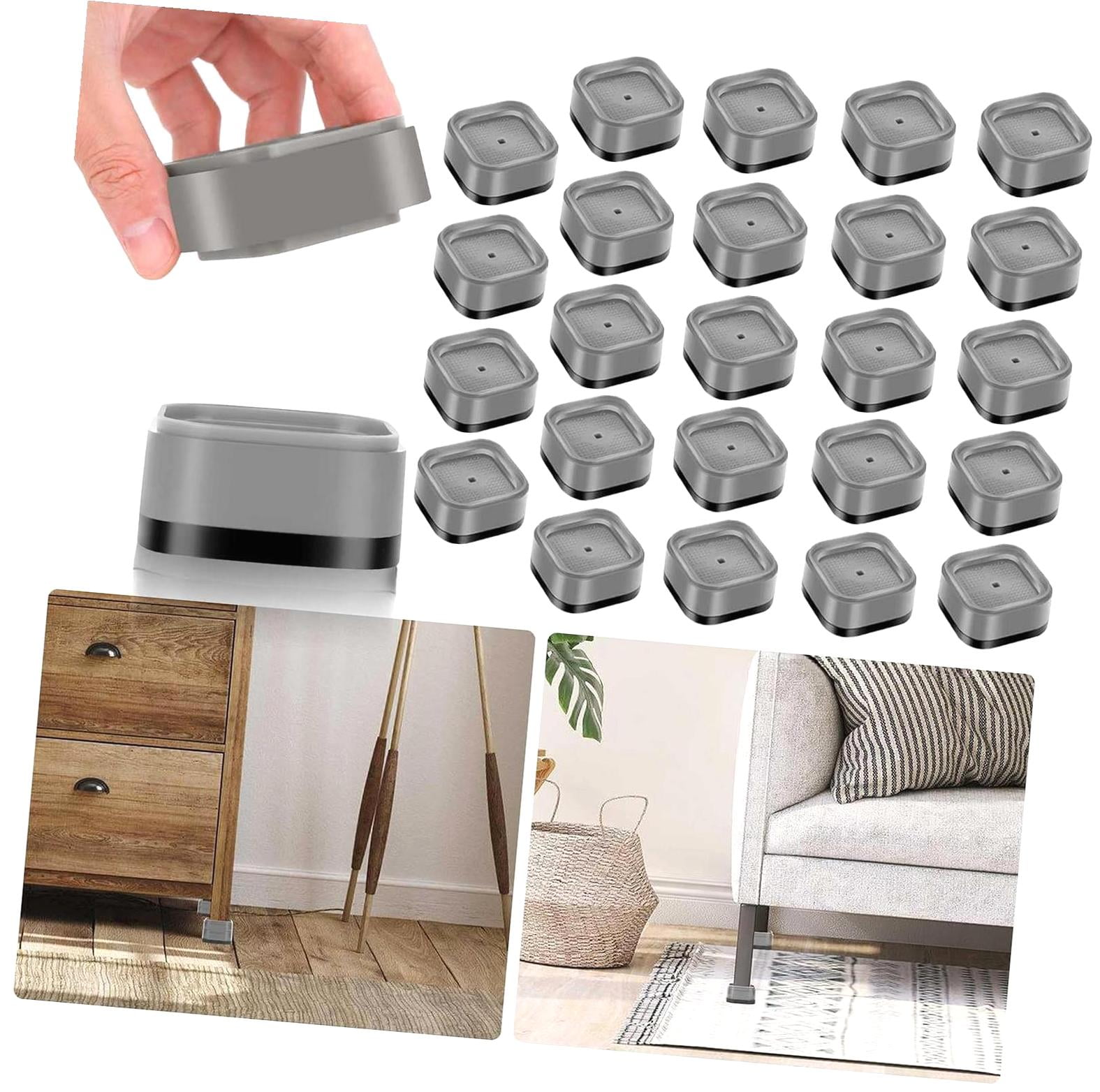 SKYSONIC 24-Piece Furniture Elevators, 1, 2, or 3 Inches, Adjustable Supports for Table, Desk ...