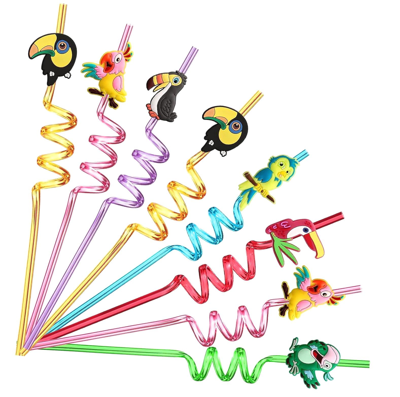 SKYSONIC 24-Piece Tropical Bird Drinking Straws Set for Encanto Themed ...