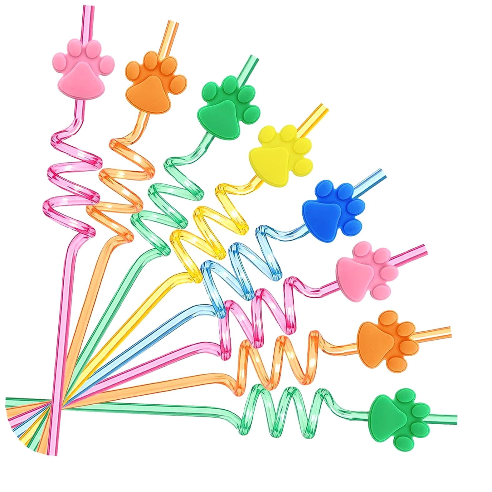 SKYSONIC 25PC Paw Dog Patrol Straws for Paw Themed Birthday Party ...