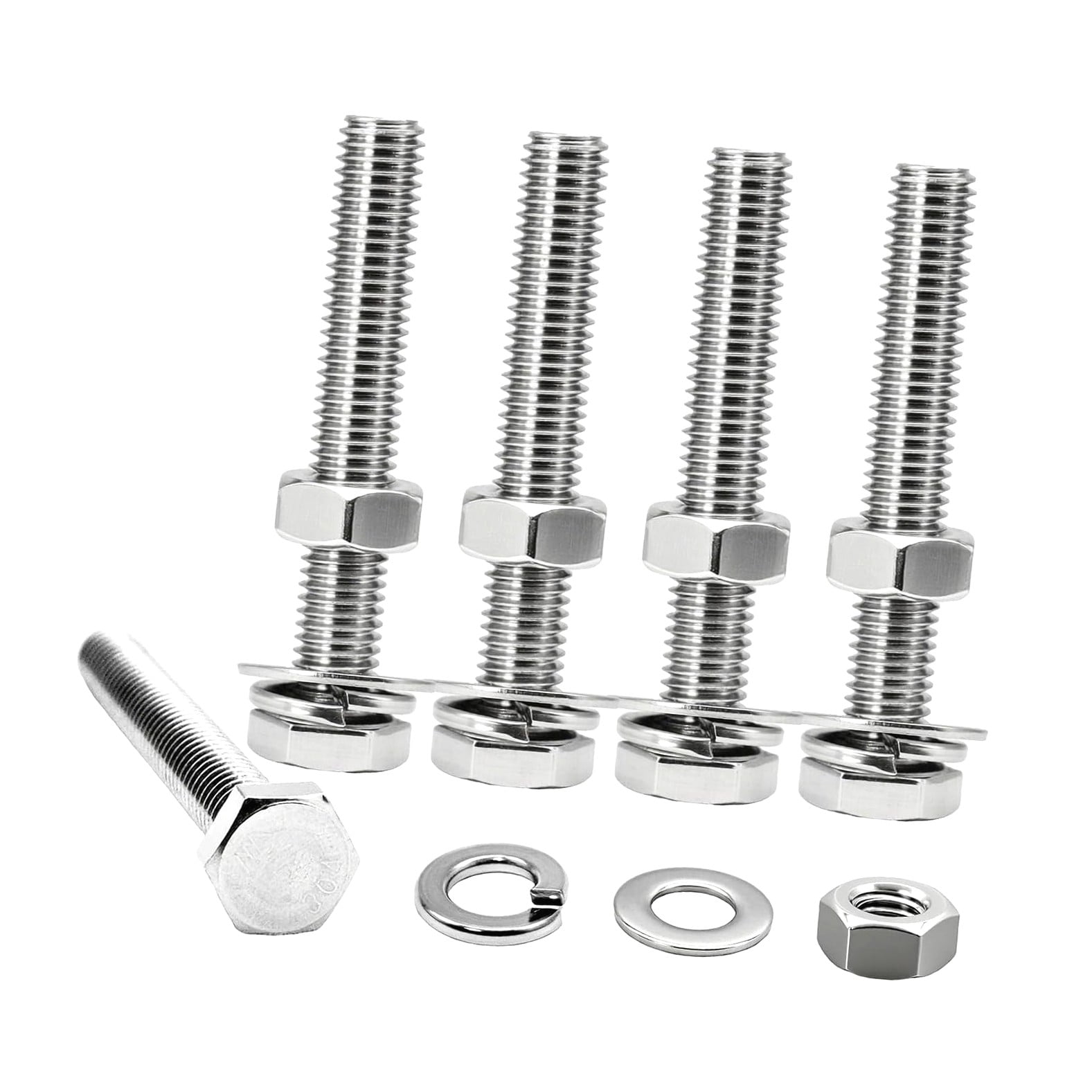 SKYSONIC 3/8-16 3 Inch Hex Bolts Set, 5 Sets 3/8"-16 Thread 3 Inches ...