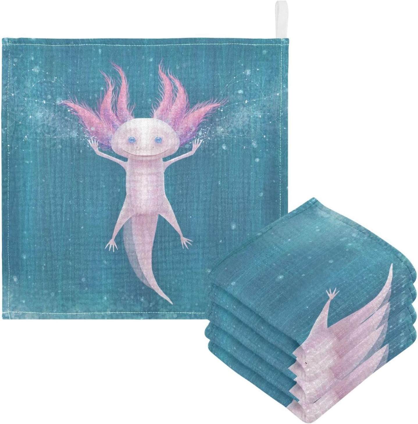 SKYSONIC 3 PCS Axolotl in Water Baby Muslin Washcloths, Powerful and ...