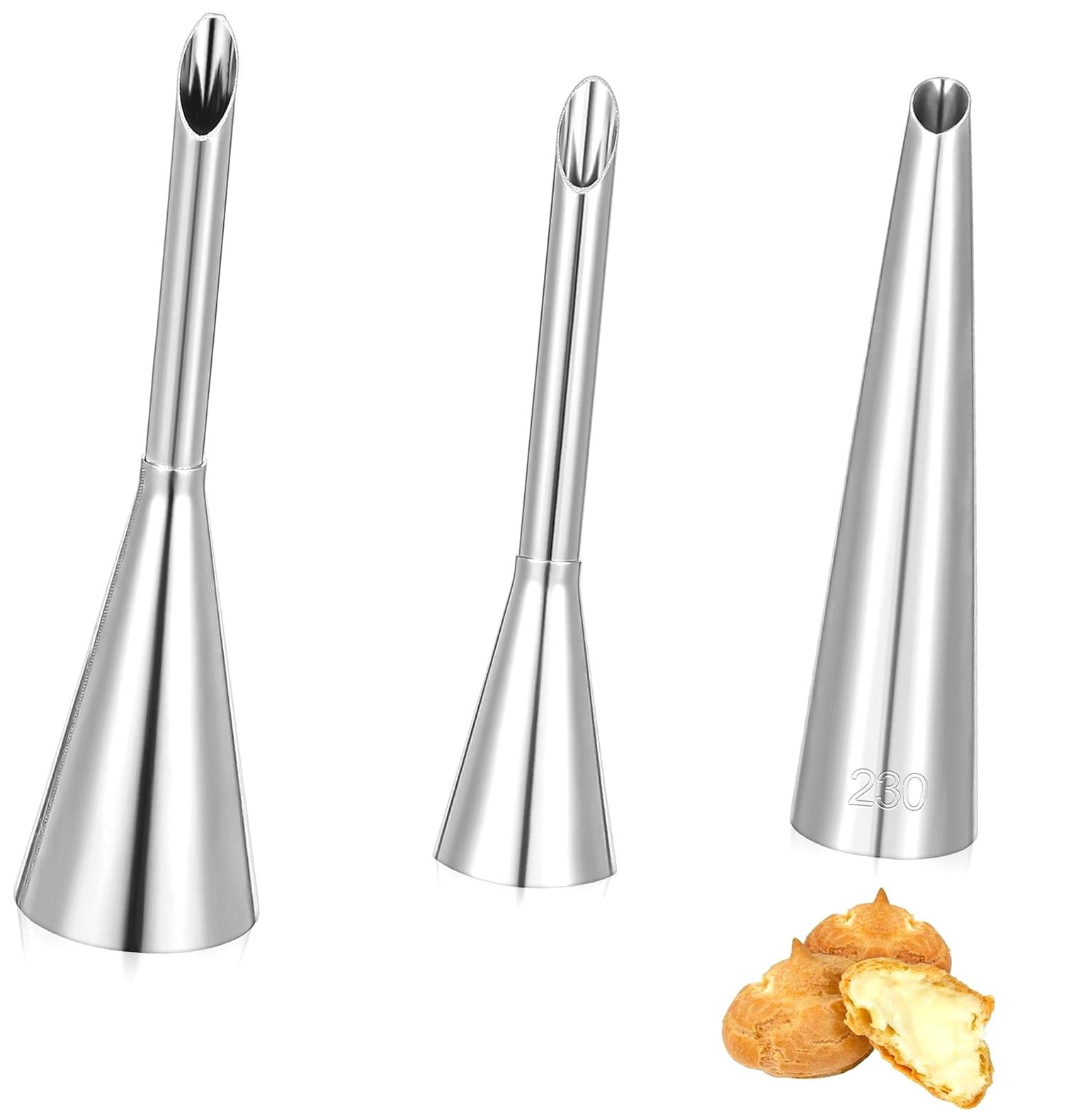 SKYSONIC 3 PCS Piping Bags and Tips Set, Puff Filling Piping Kit ...