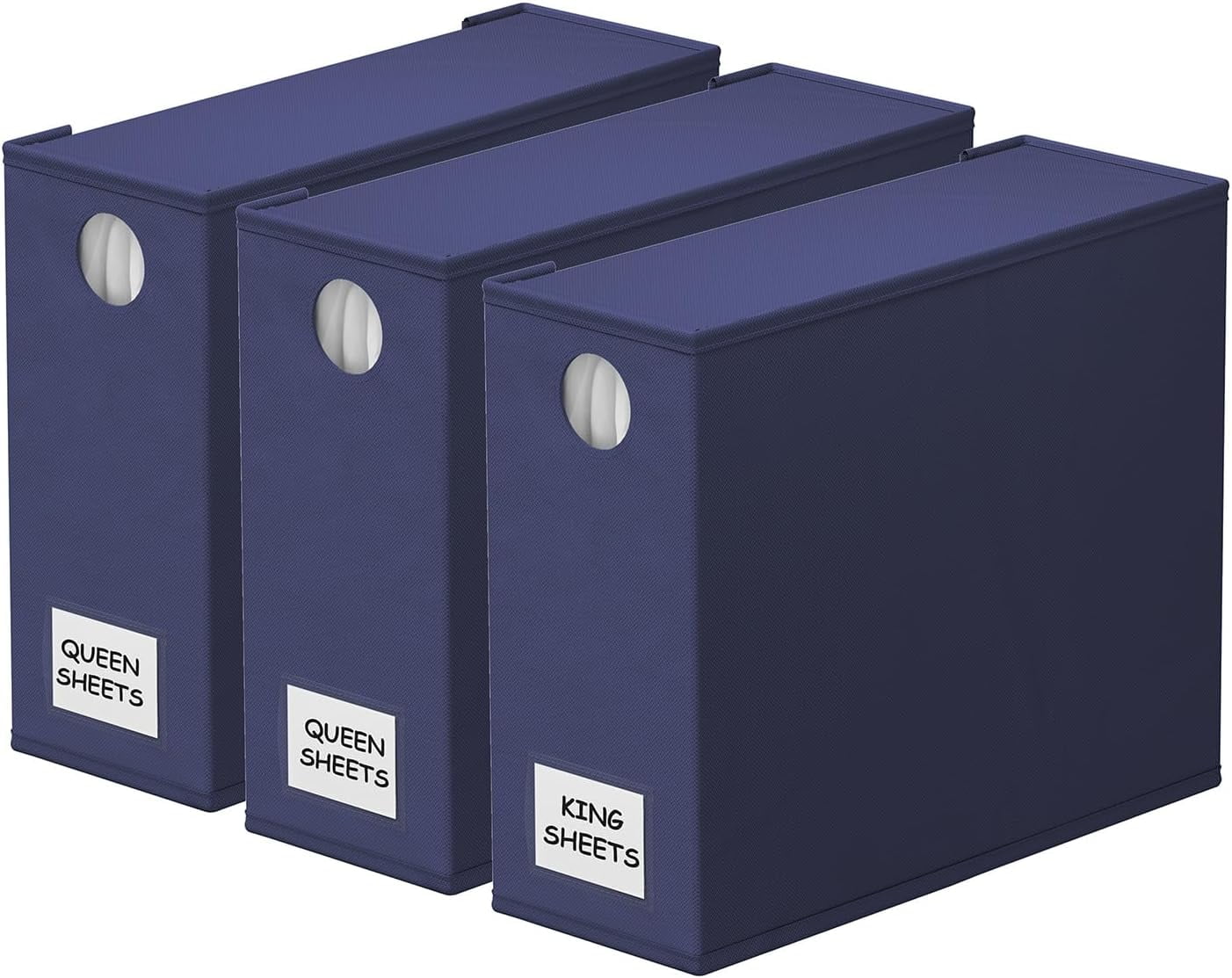 SKYSONIC 3 Pack Bed Sheet Organizers and Storage, Foldable Sheet ...