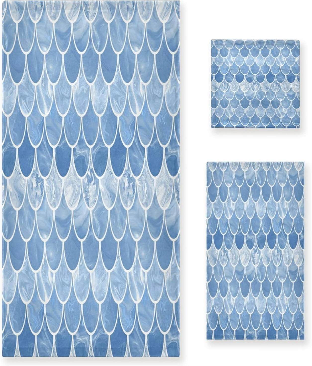 SKYSONIC 3 Pack Towel Beautiful Mermaid Sparkle Colorful Fish Scales ...
