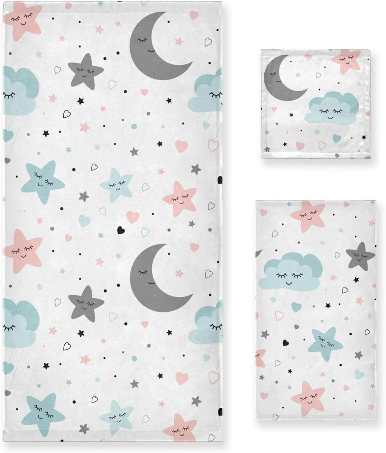 SKYSONIC 3 Pack Towel Cute Children's Patterns Cotton Bath Towel Set (1 ...