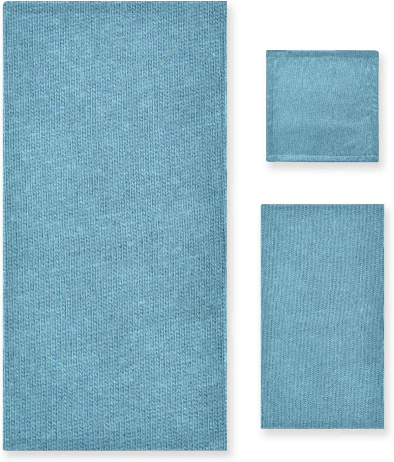 SKYSONIC 3 Pack Towel Light Blue Texture Cotton Bath Towel Set (1 Bath ...
