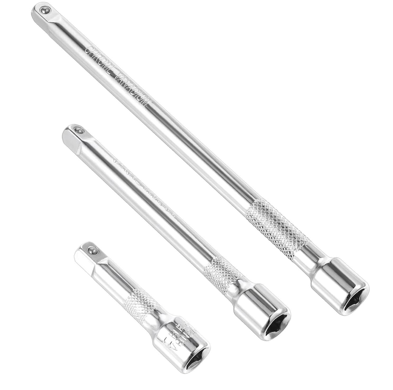 SKYSONIC 3-Piece 1/4 Inch Socket Extension Kit, 1/4 Steel Impact Extensions, Includes 2, 4, and ...