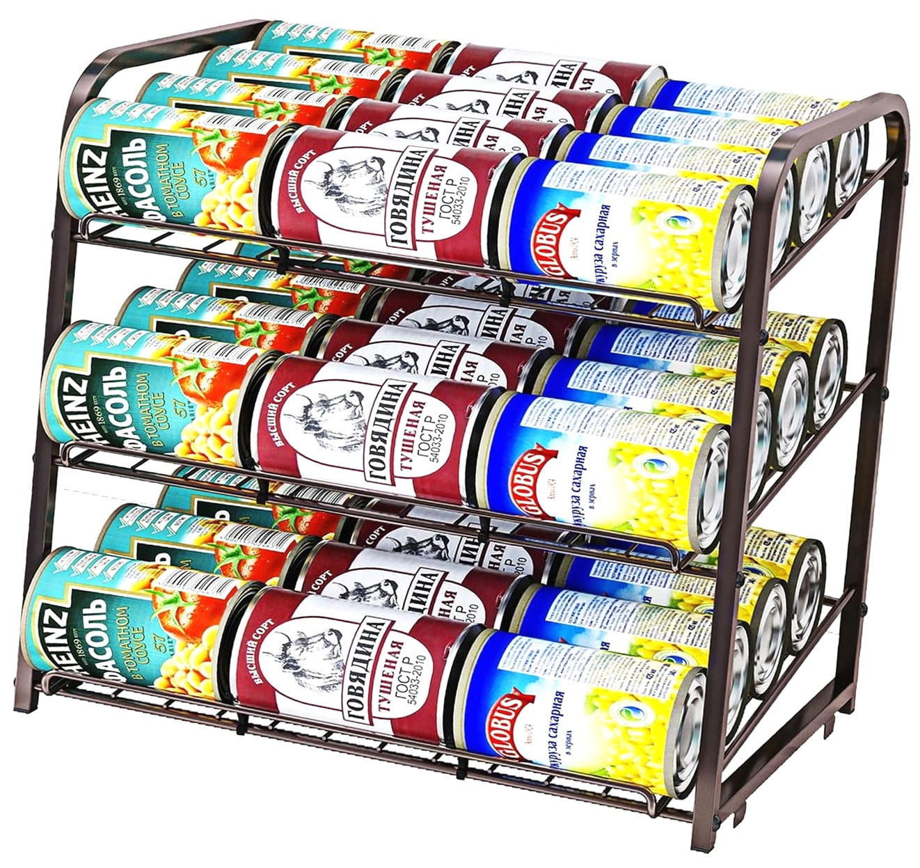 SKYSONIC 3- Stackable Can Organizer Rack, for kitchen cabinets or ...